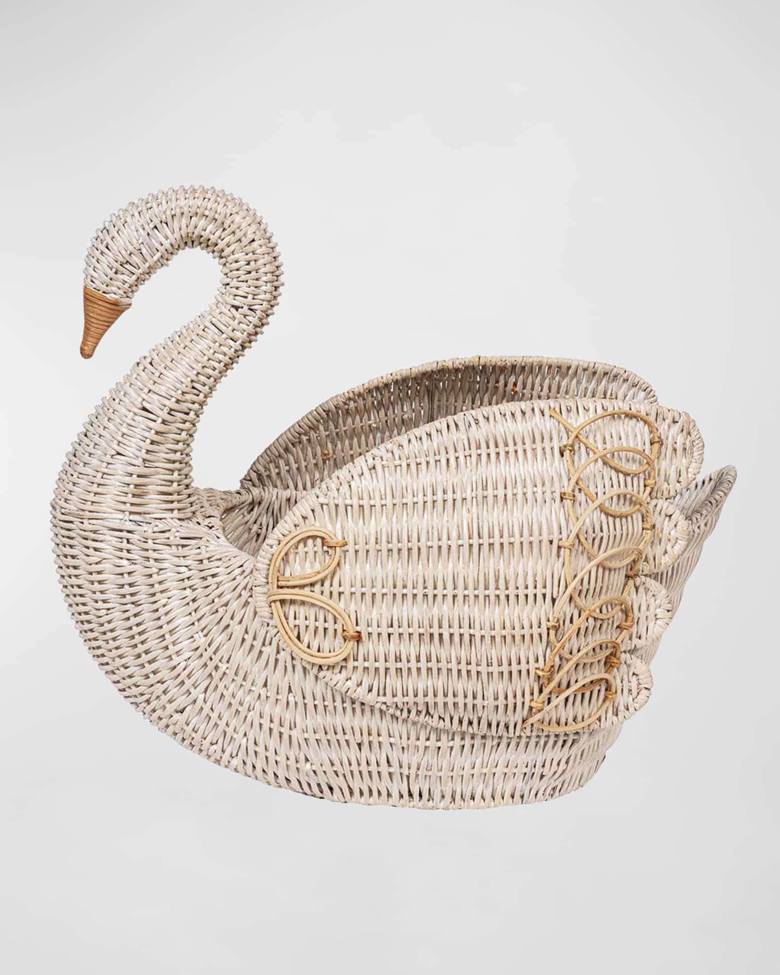 Juliska Provence Rattan Swan Basket | Neiman Marcus