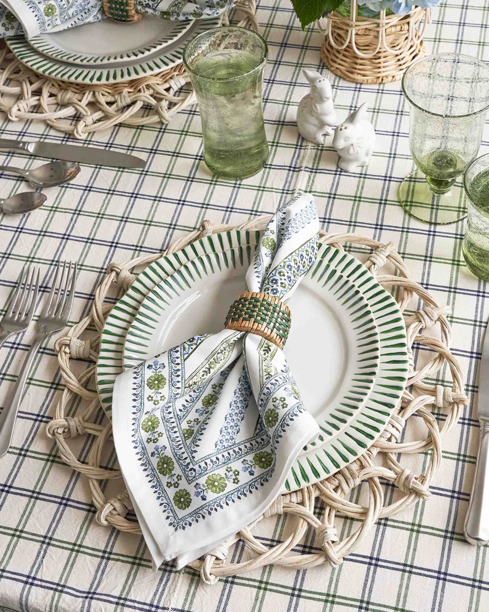 Juliska Sitio Stripe Dinner Plate, Basil | Neiman Marcus