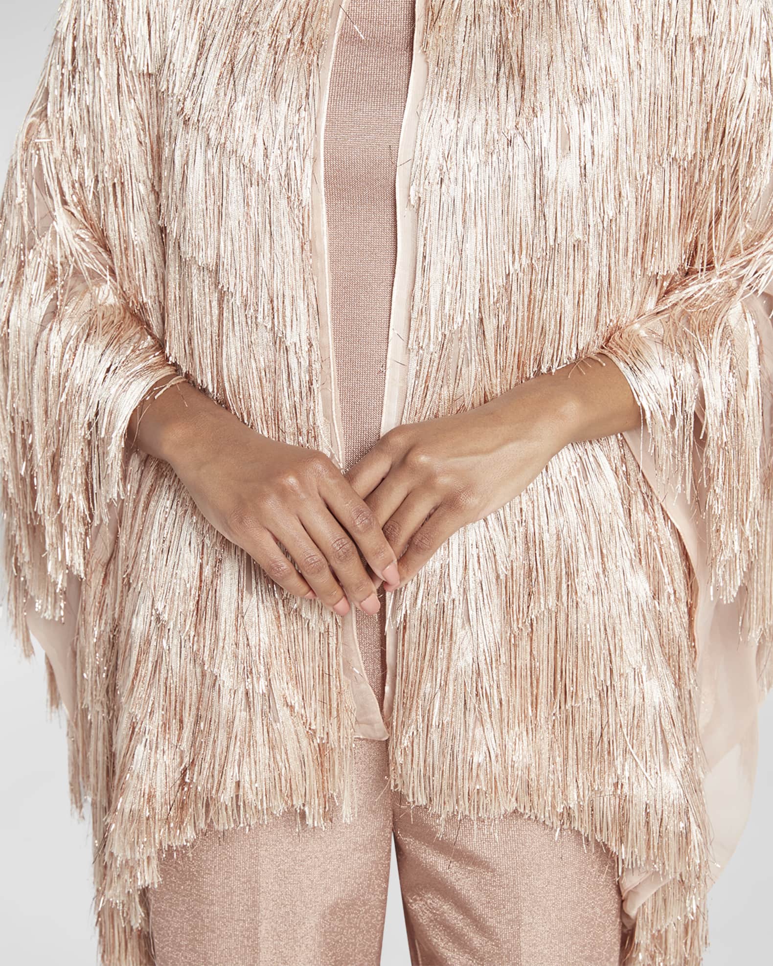 Giorgio Armani Metallic Fringe Cape | Neiman Marcus