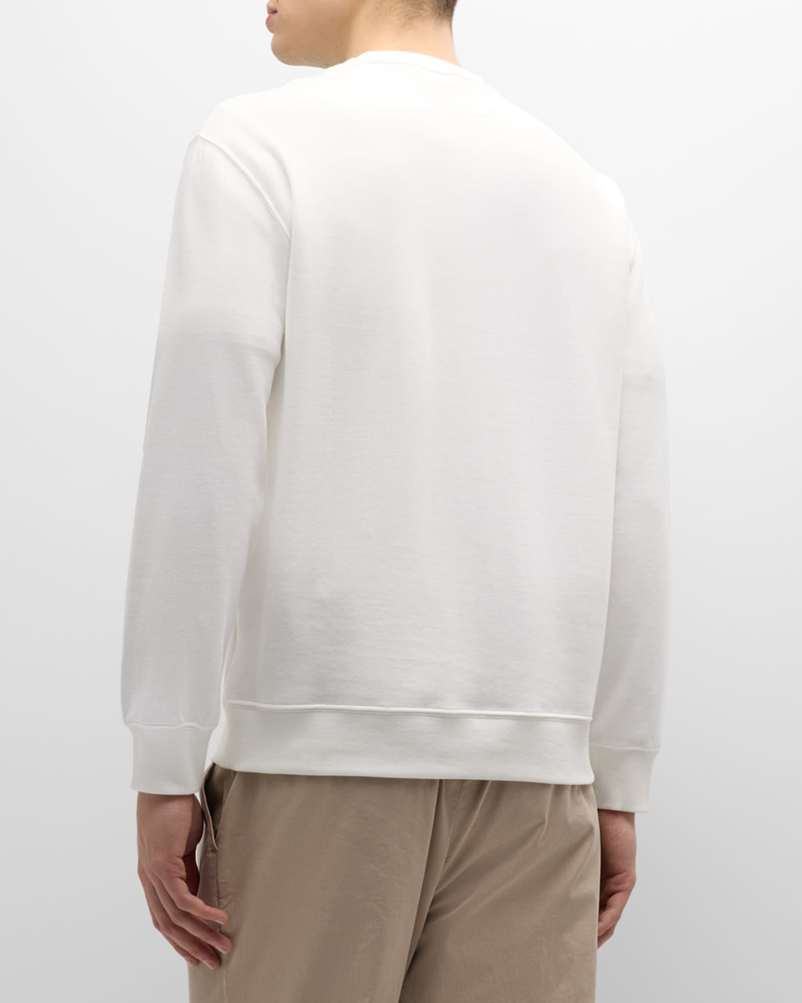 Brunello Cucinelli Men's Embroidered Logo Crewneck Sweatshirt | Neiman ...