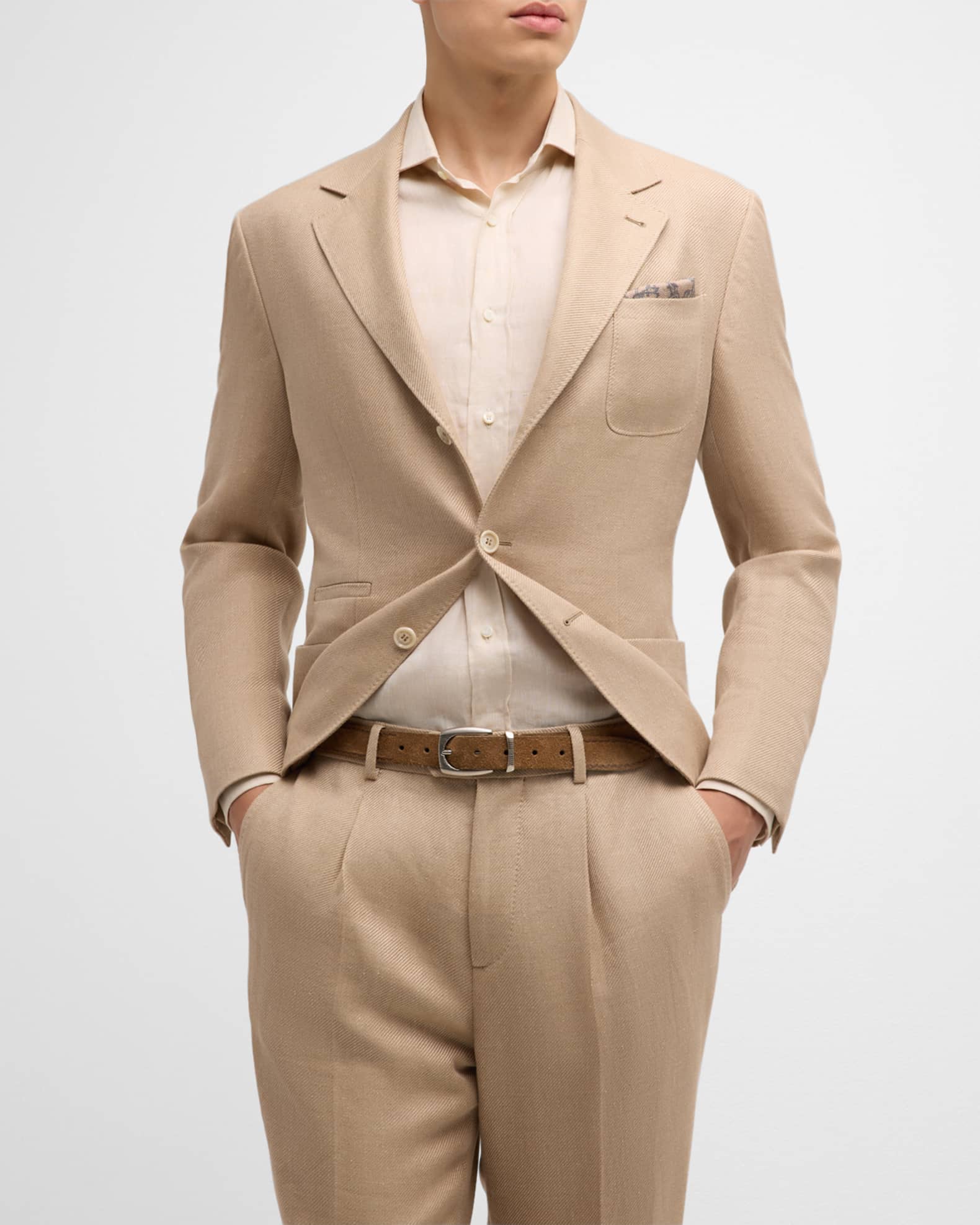 Brunello Cucinelli Men's Exclusive Diagonal Suit | Neiman Marcus