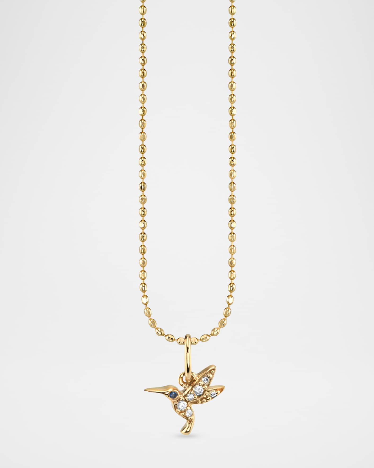 Sydney Evan Tiny Hummingbird Charm Necklace | Neiman Marcus