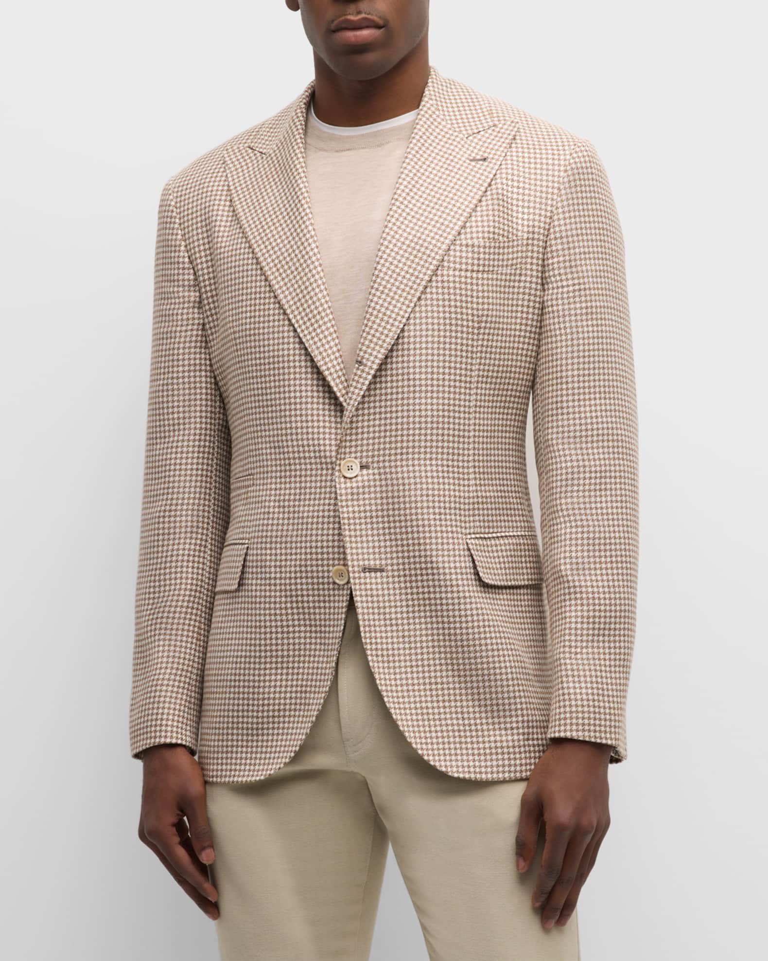 Brunello Cucinelli Men's Houndstooth Two-Button Sport Coat | Neiman Marcus