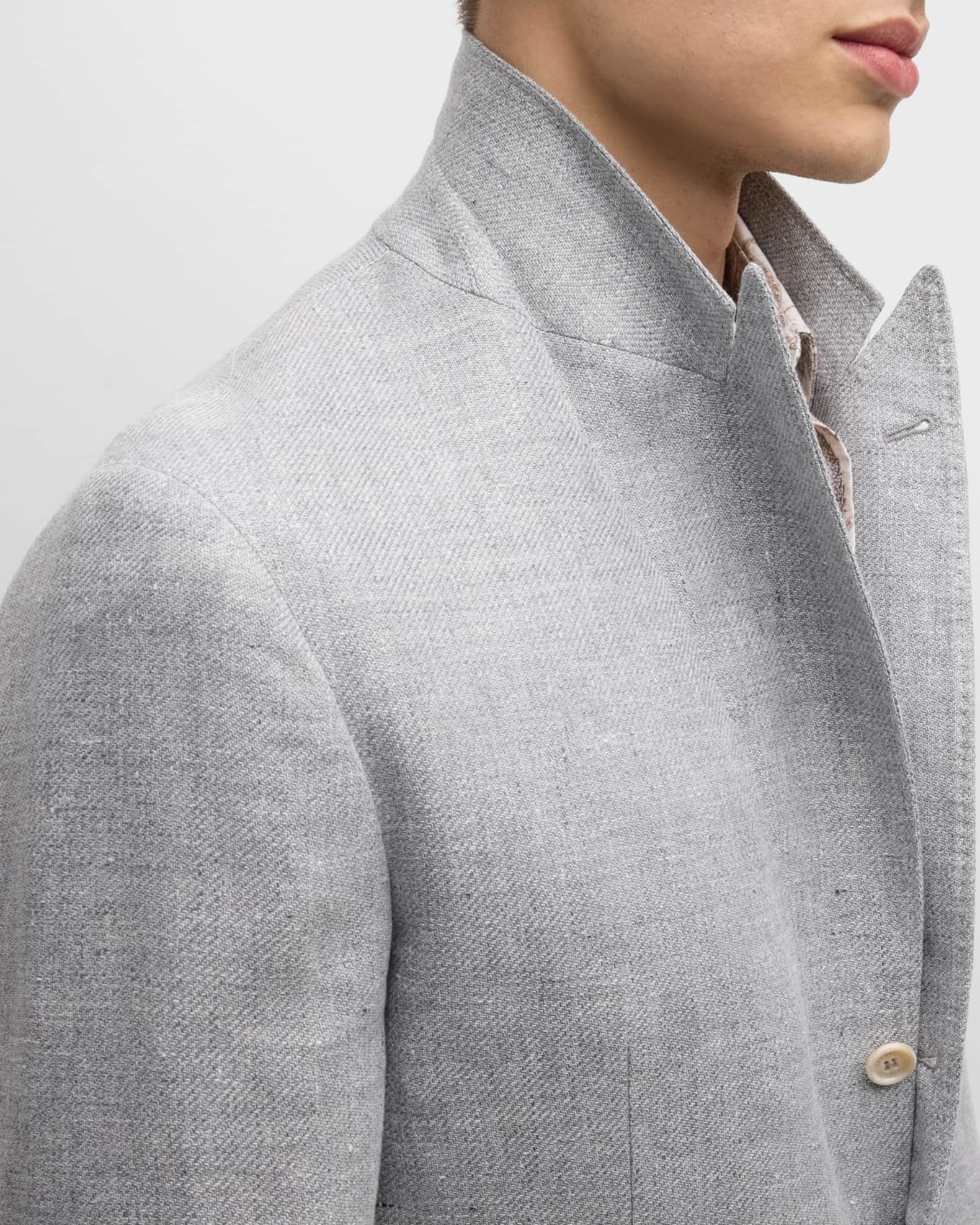 Brunello Cucinelli Men's Linen, Wool and Silk Peak-Lapel Sport Coat ...