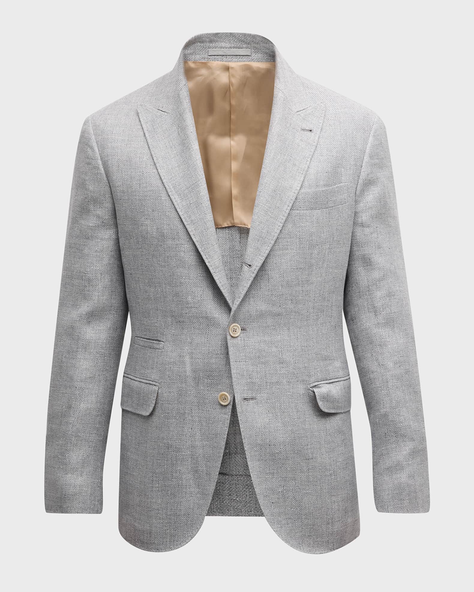 Brunello Cucinelli Men's Linen, Wool and Silk Peak-Lapel Sport Coat ...