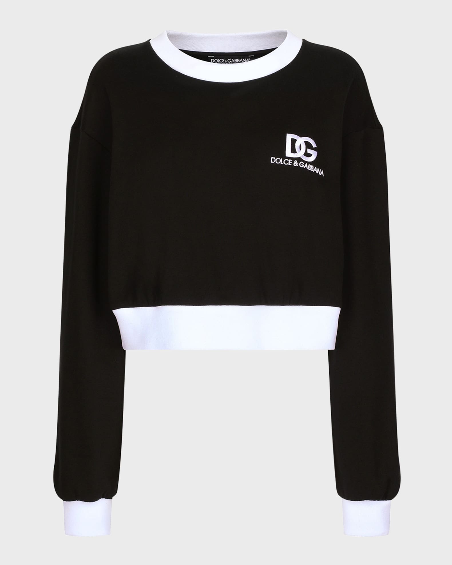 Dolce&Gabbana DG Logo Cropped Jersey Sweatshirt | Neiman Marcus