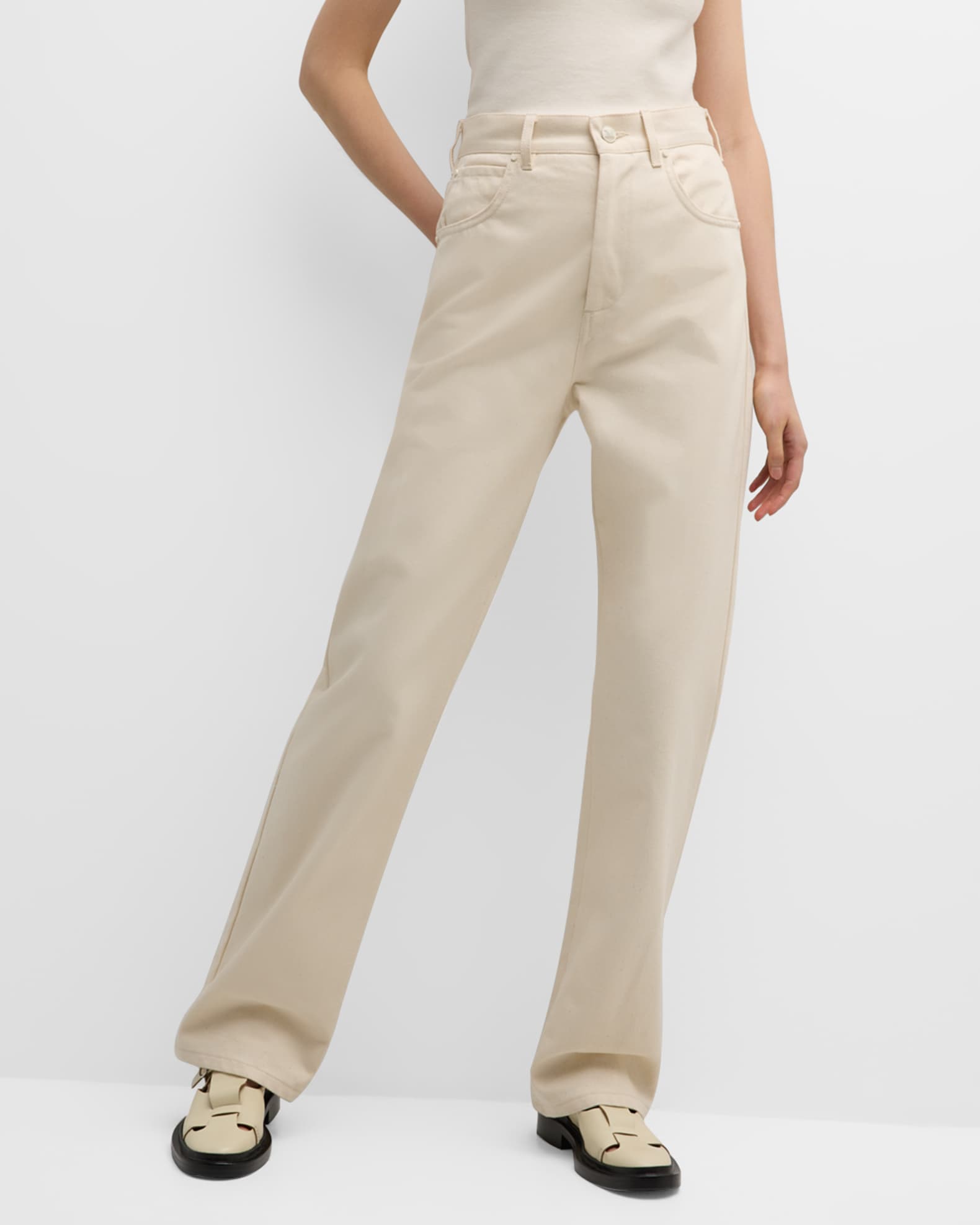 Max Mara Achille High-Rise Straight-Leg Jeans | Neiman Marcus