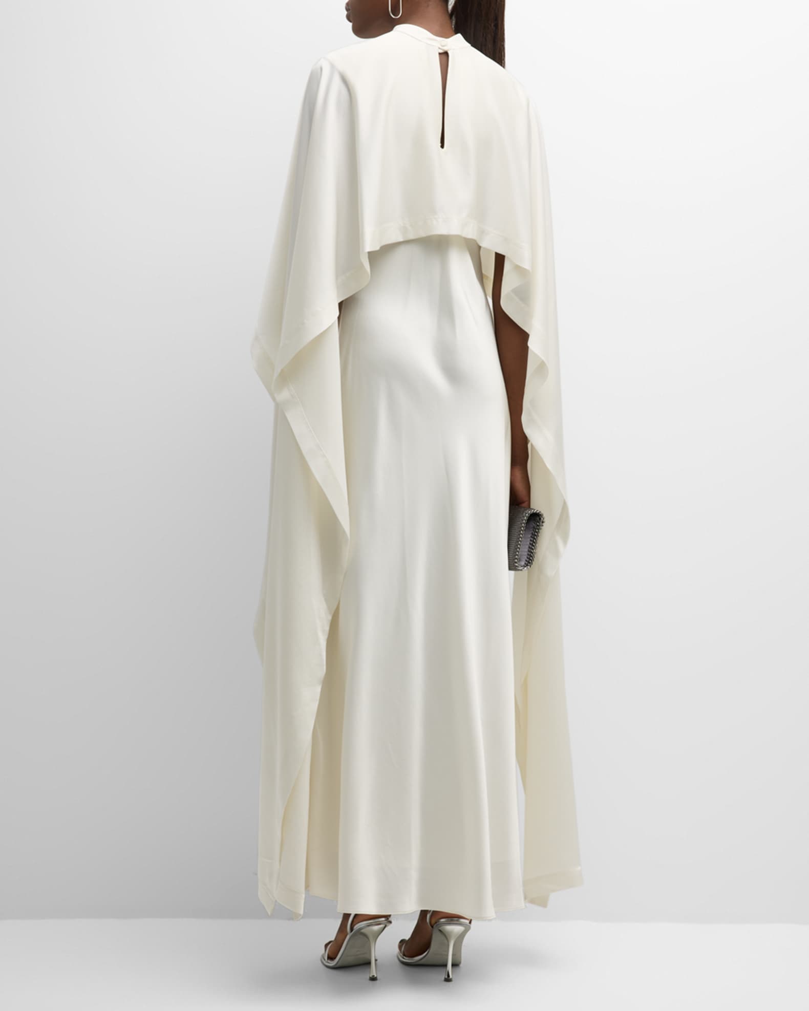 SIMKHAI Amory Mock-Neck A-Line Cape Gown | Neiman Marcus