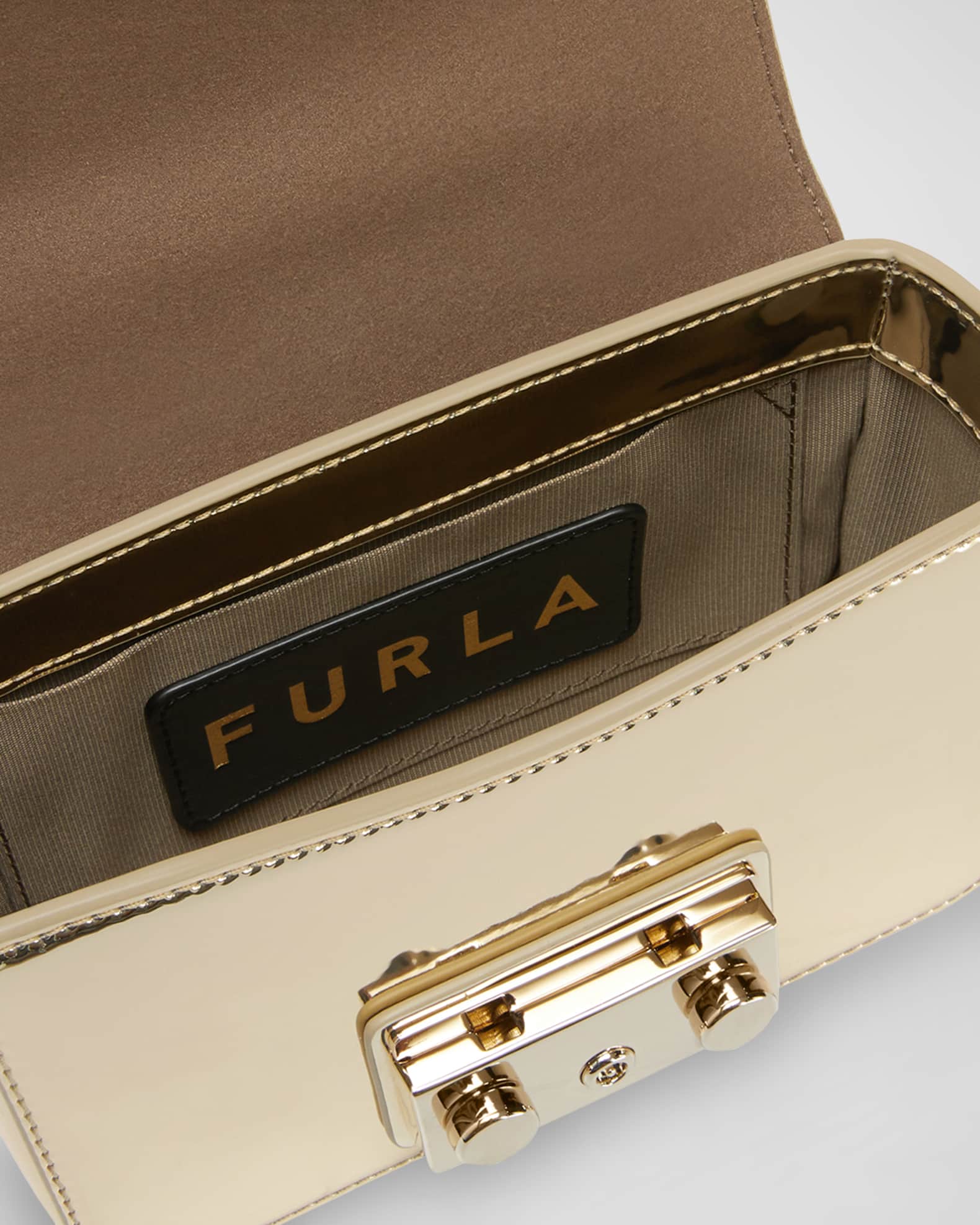 Furla Metropolis Mini Metallic Crossbody Bag | Neiman Marcus