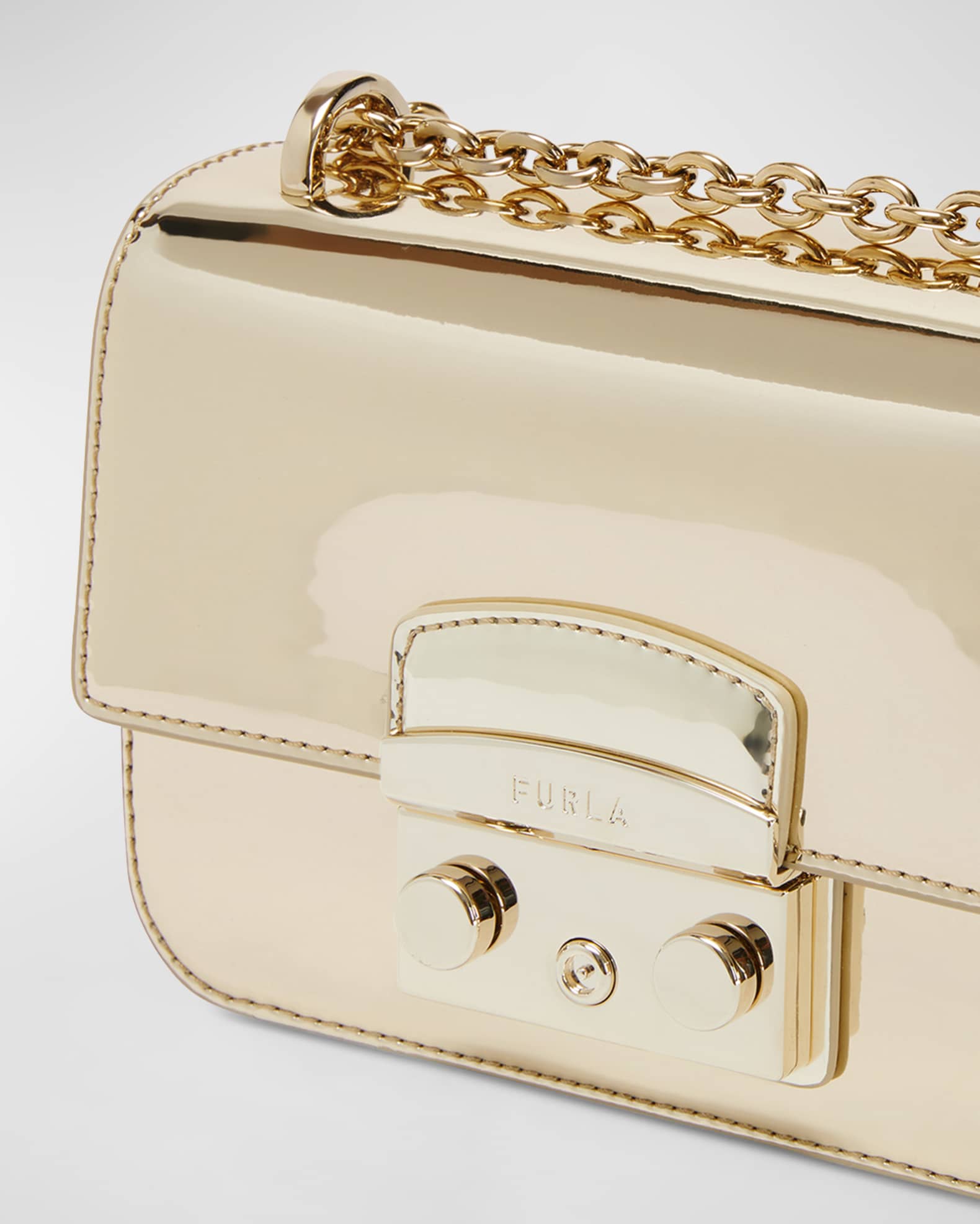 Furla Metropolis Mini Metallic Crossbody Bag | Neiman Marcus