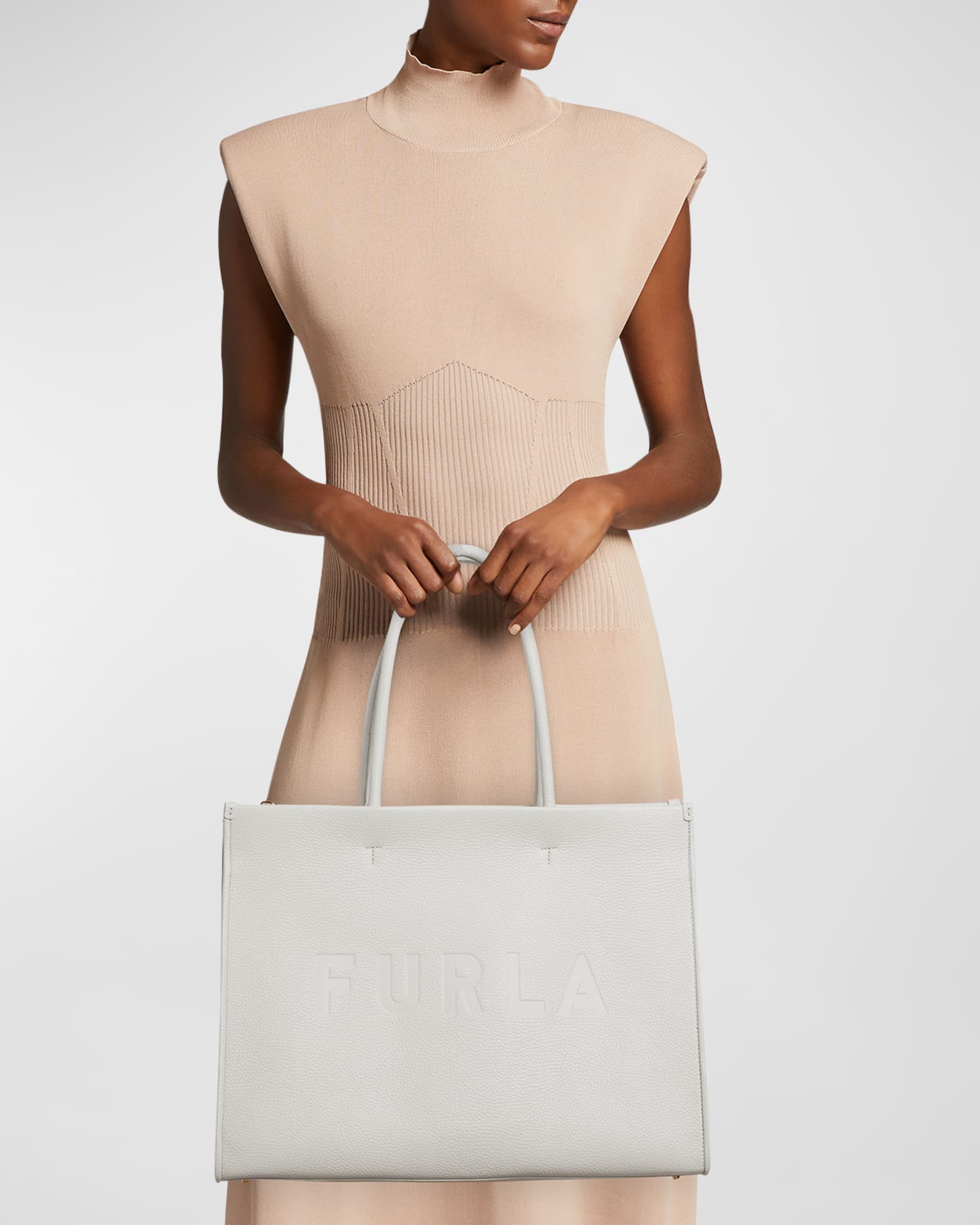 Furla Opportunity Logo Leather Tote Bag | Neiman Marcus