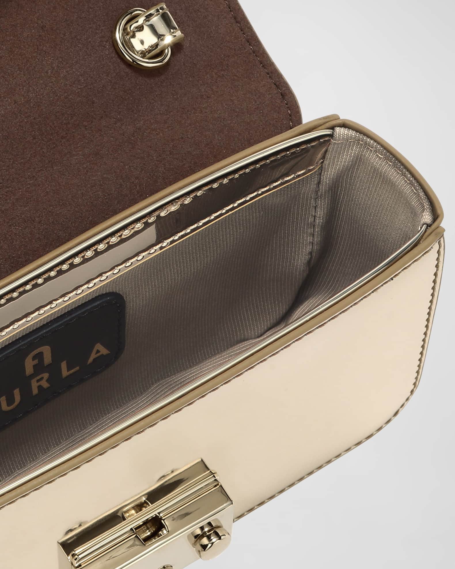 Furla Metropolis Mini Metallic Crossbody Bag | Neiman Marcus