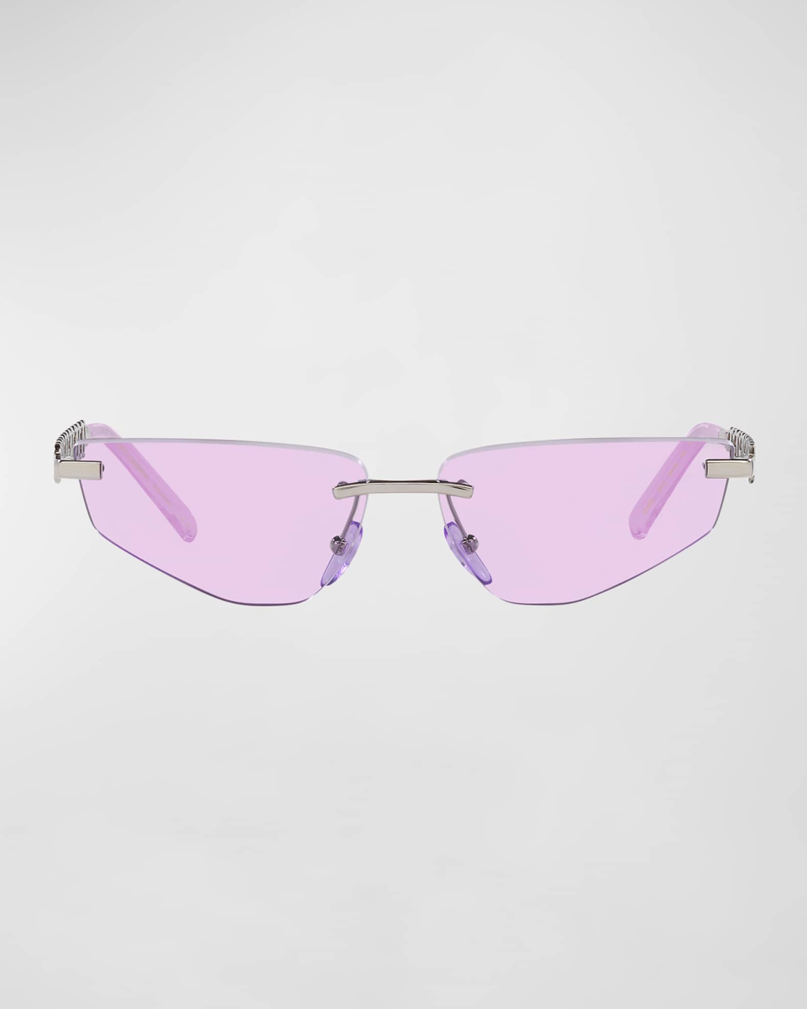 Dolce&Gabbana Interlocking DG Rimless Metal Cat-Eye Sunglasses | Neiman ...
