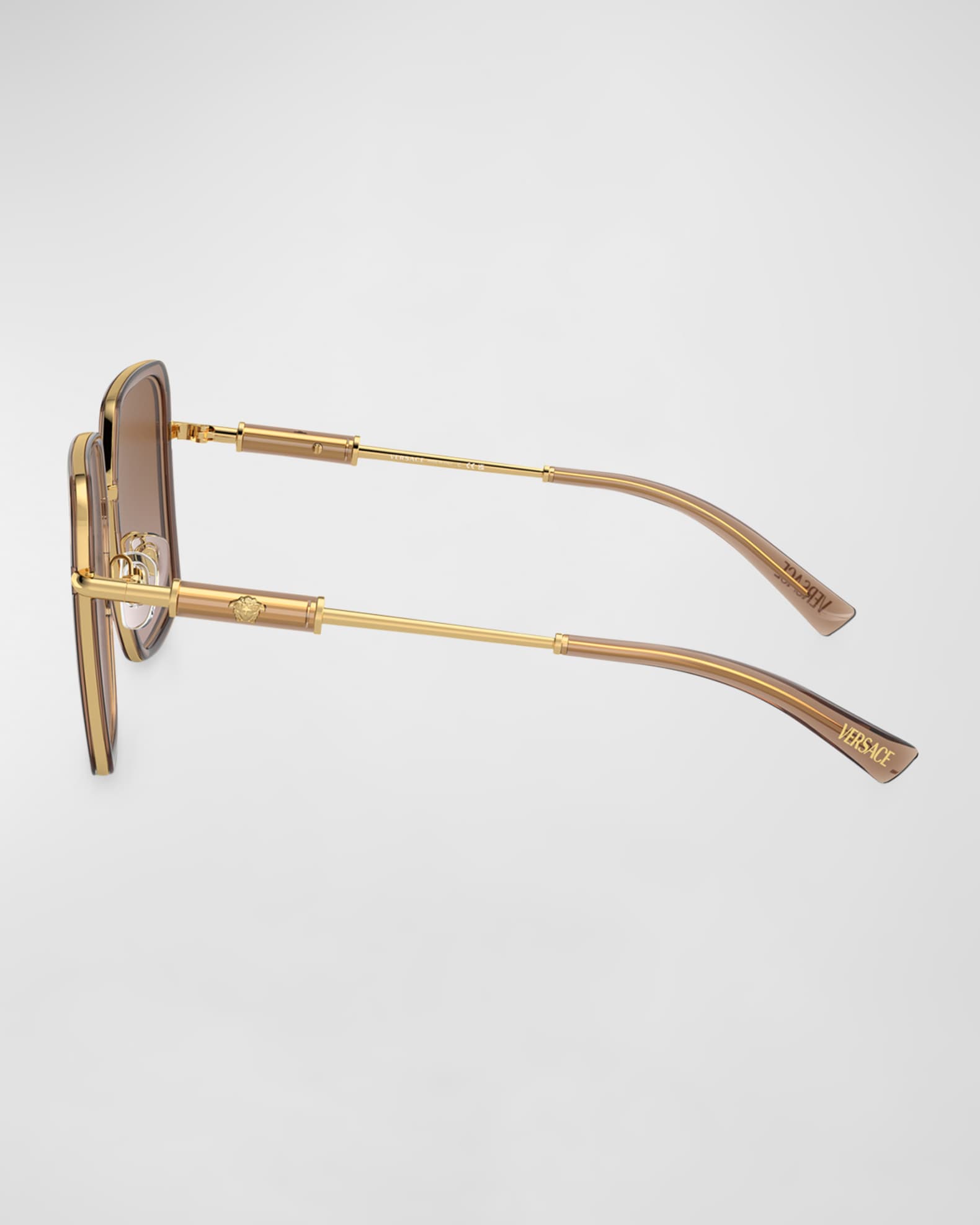 Versace Gradient Tubular Steel Square Sunglasses | Neiman Marcus