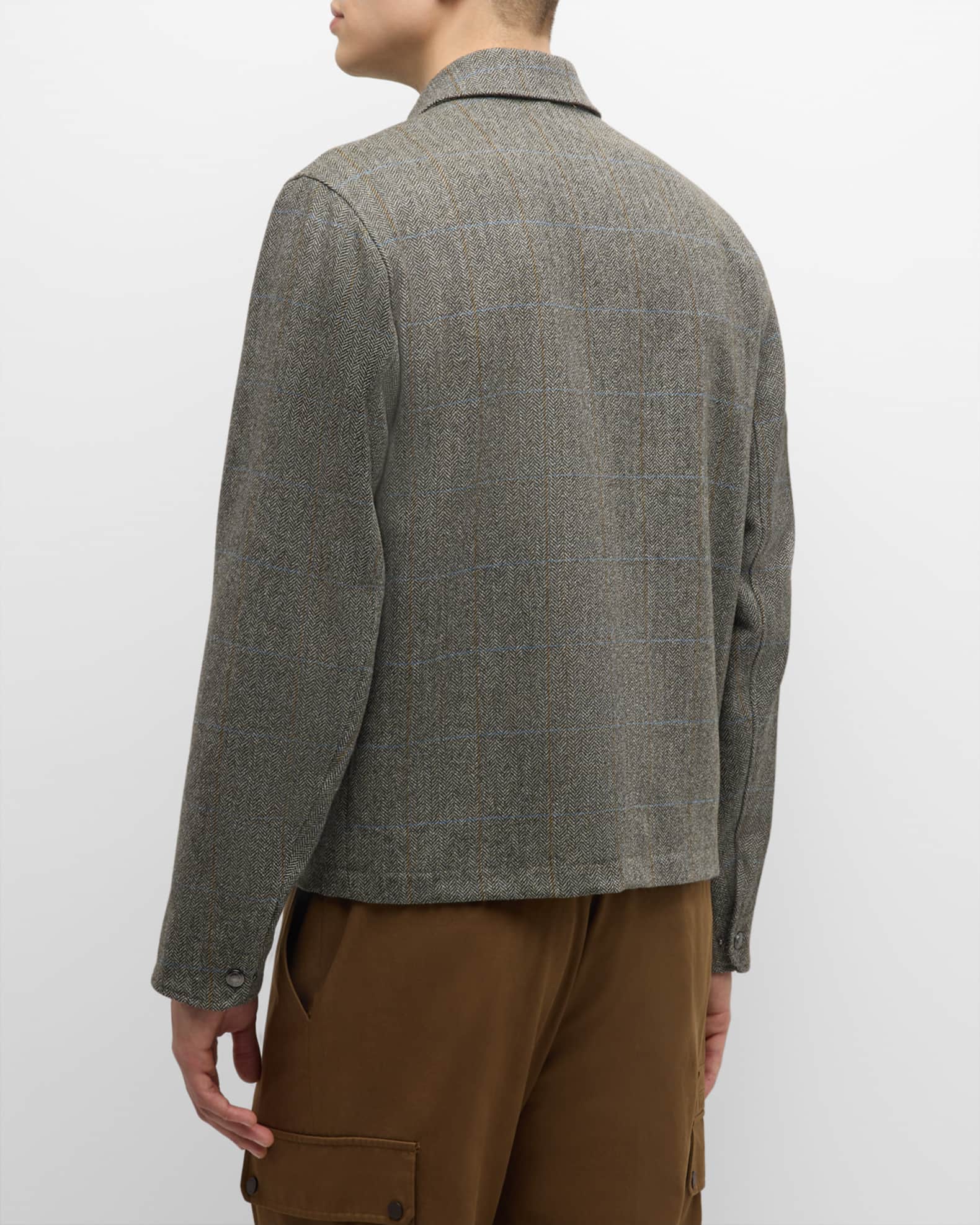 Paul Smith Men's Wool Plaid Blouson Jacket with Pockets | Neiman Marcus