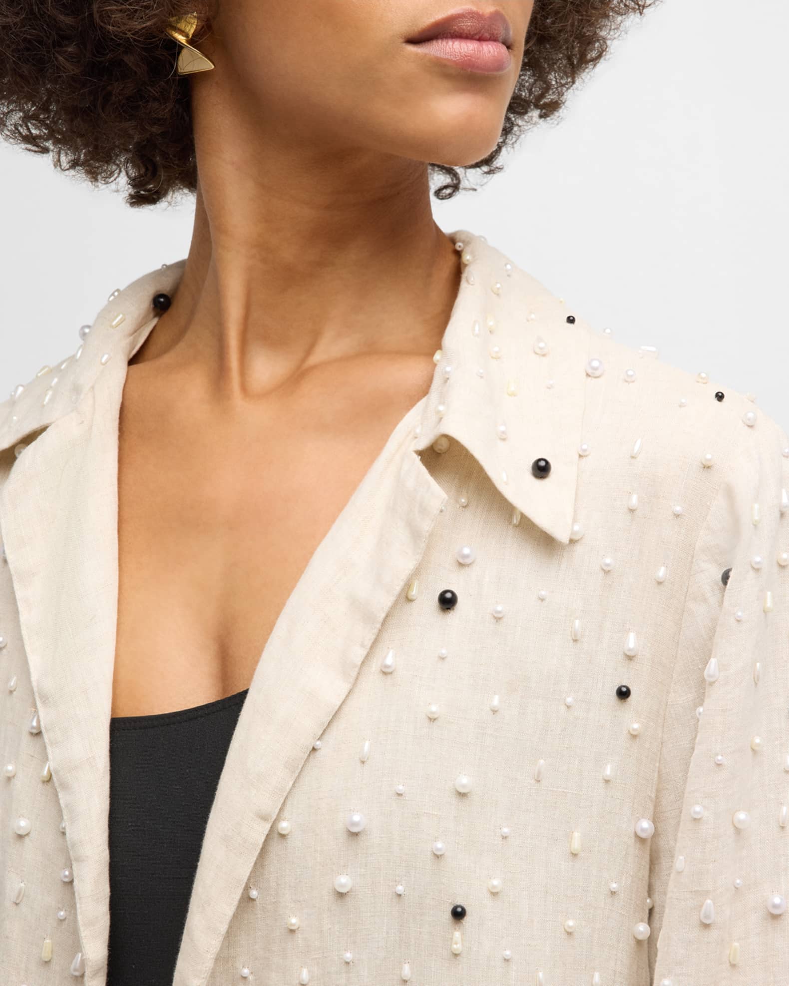 Albus Lumen Mia Pearl Embellished Coat | Neiman Marcus