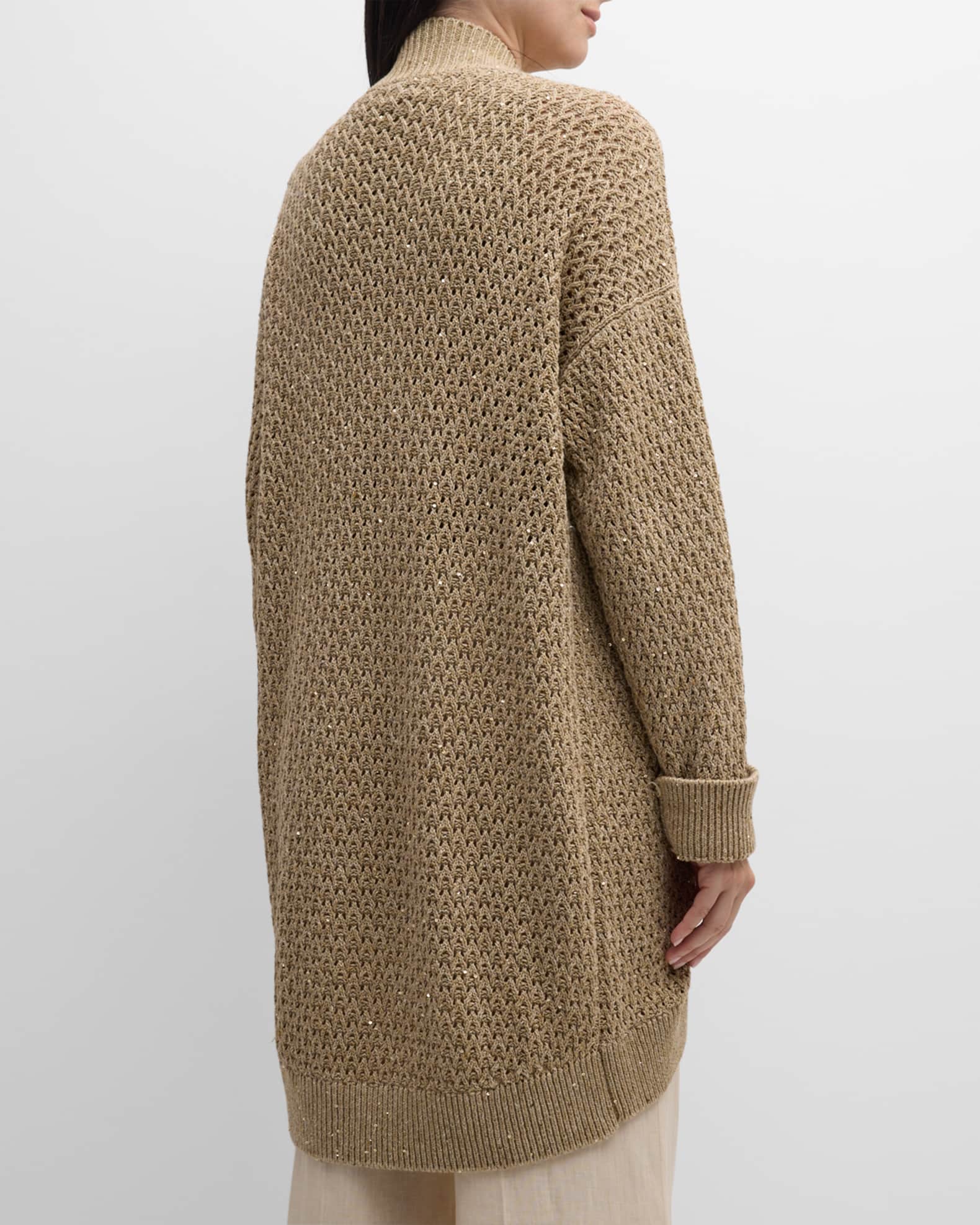 Eleventy Metallic Chunky Knit Cardigan | Neiman Marcus