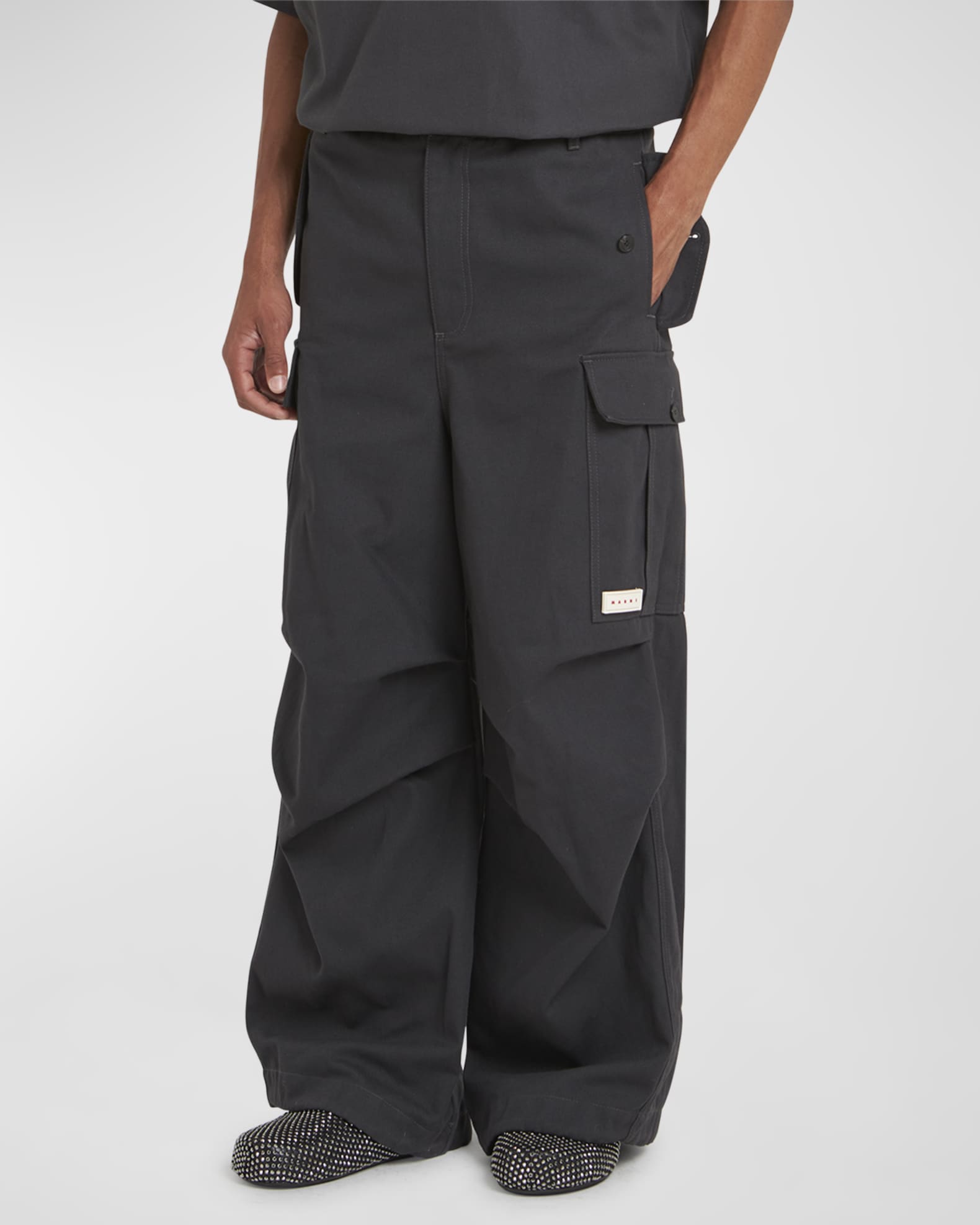 Marni Men's Gabardine Workwear Cargo Pants | Neiman Marcus