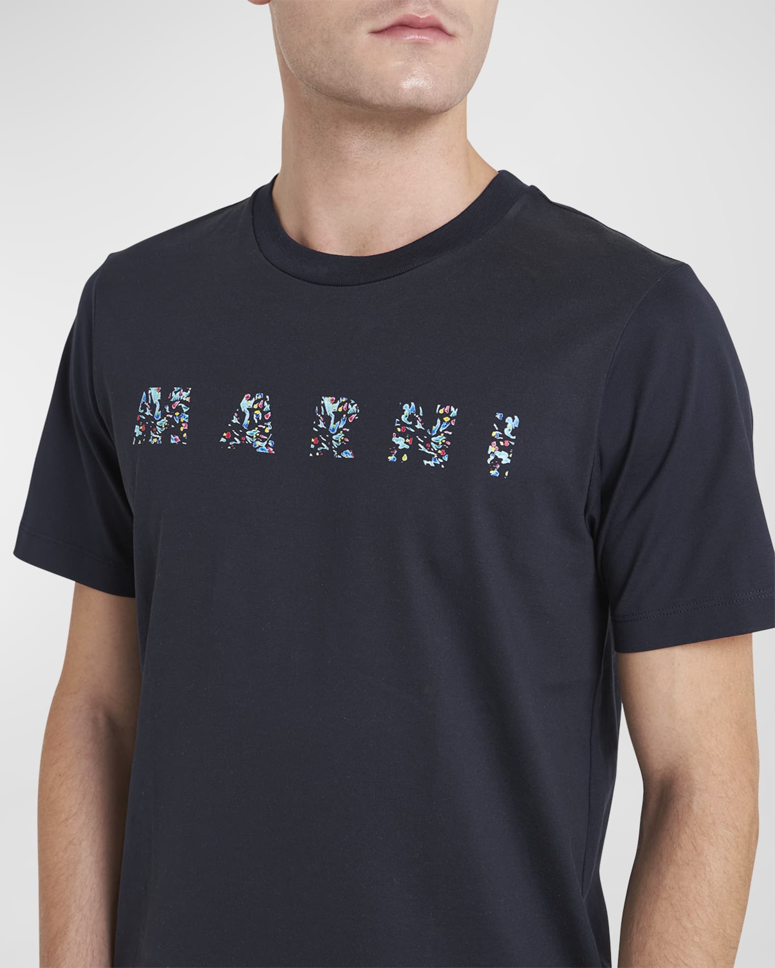 Marni Men's Floral Logo T-Shirt | Neiman Marcus