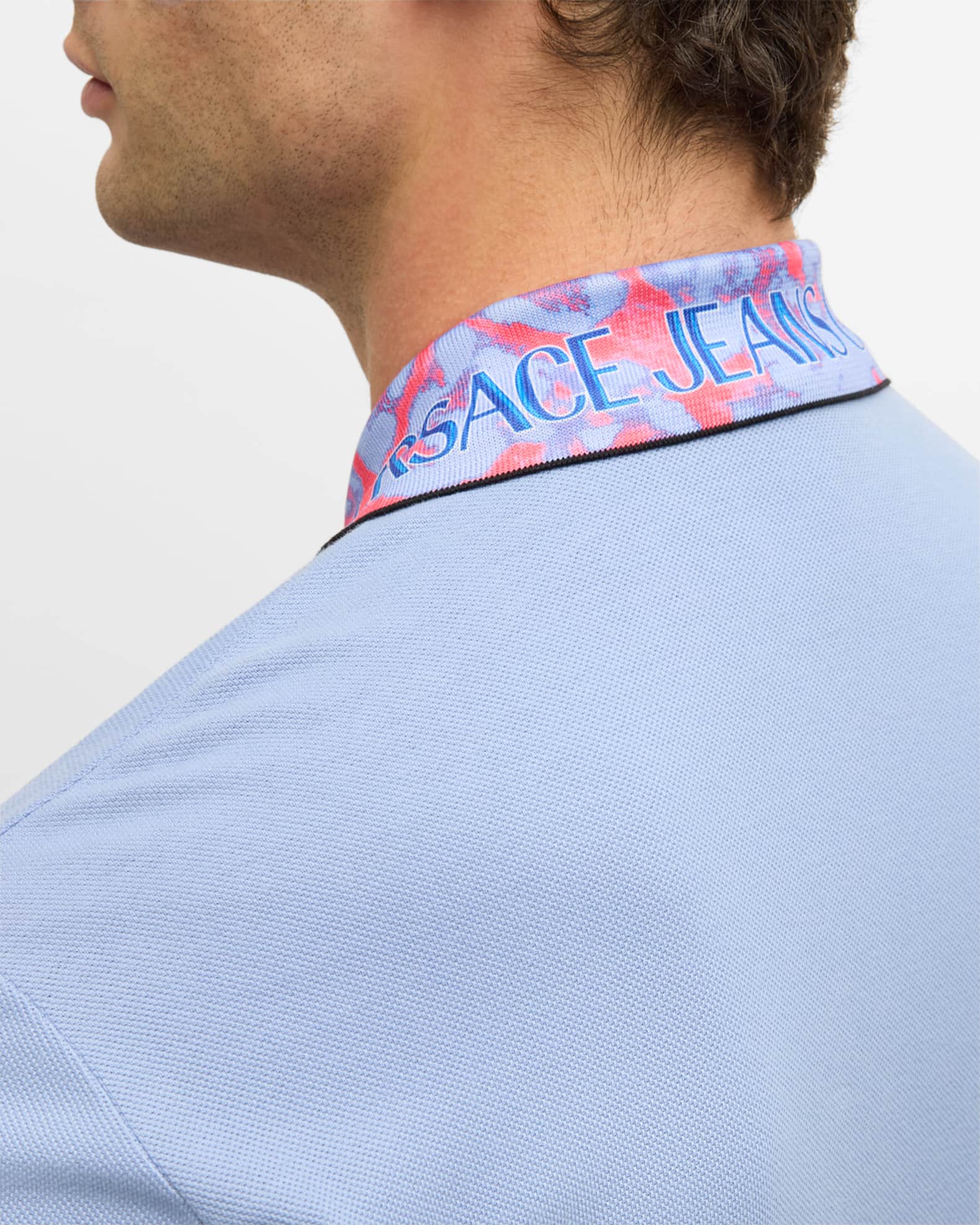 Versace Jeans Couture Men's Polo Shirt with Animalier Collar | Neiman ...