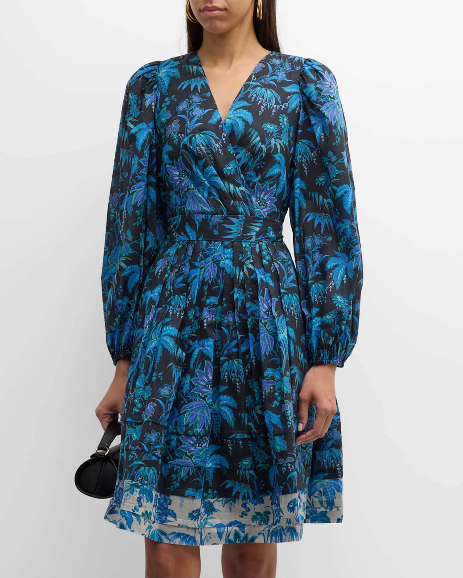 Kobi Halperin Harmony Pleated Floral-Print Midi Dress | Neiman Marcus