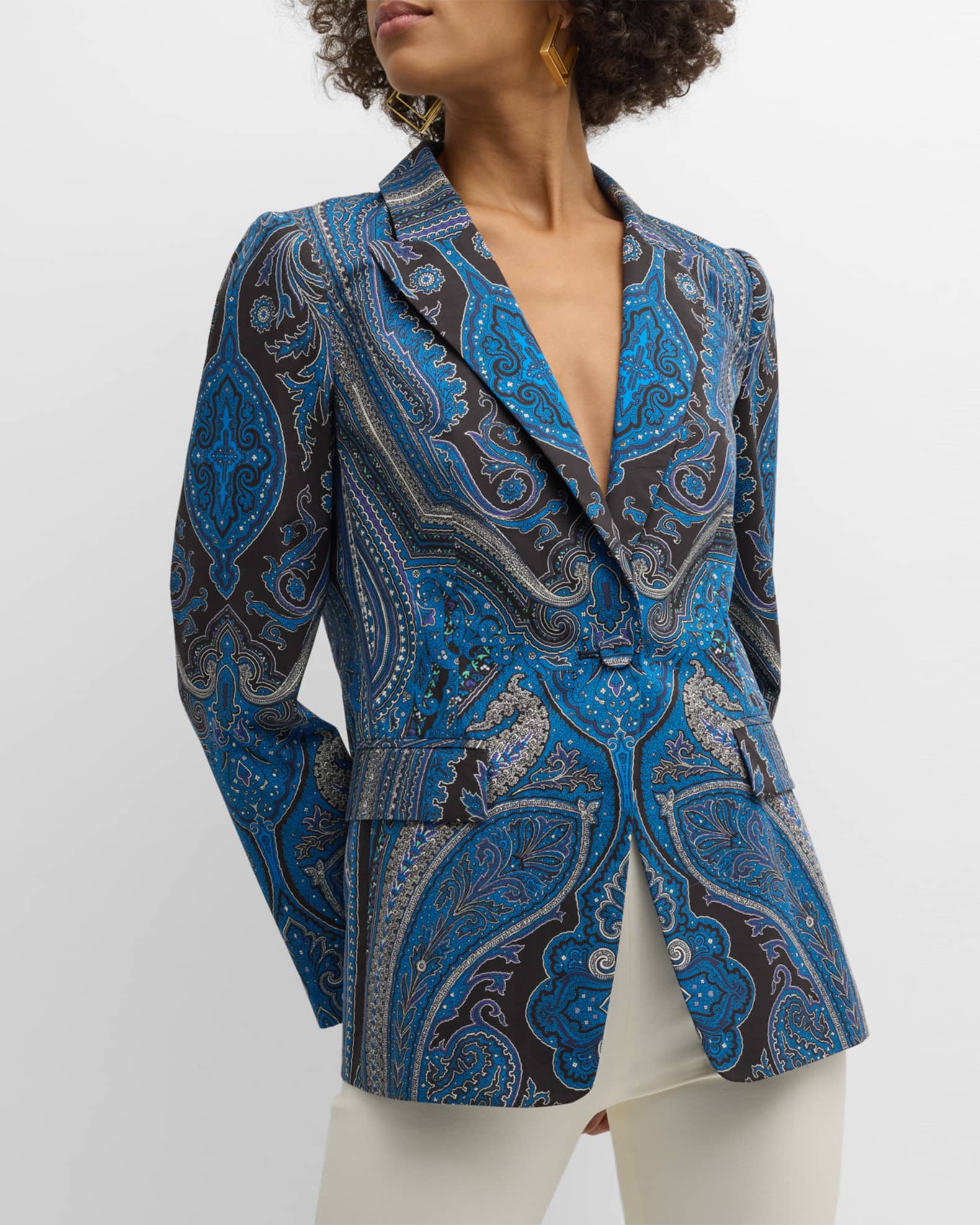 Kobi Halperin Kinsley Single-Button Paisley-Print Jacket | Neiman Marcus