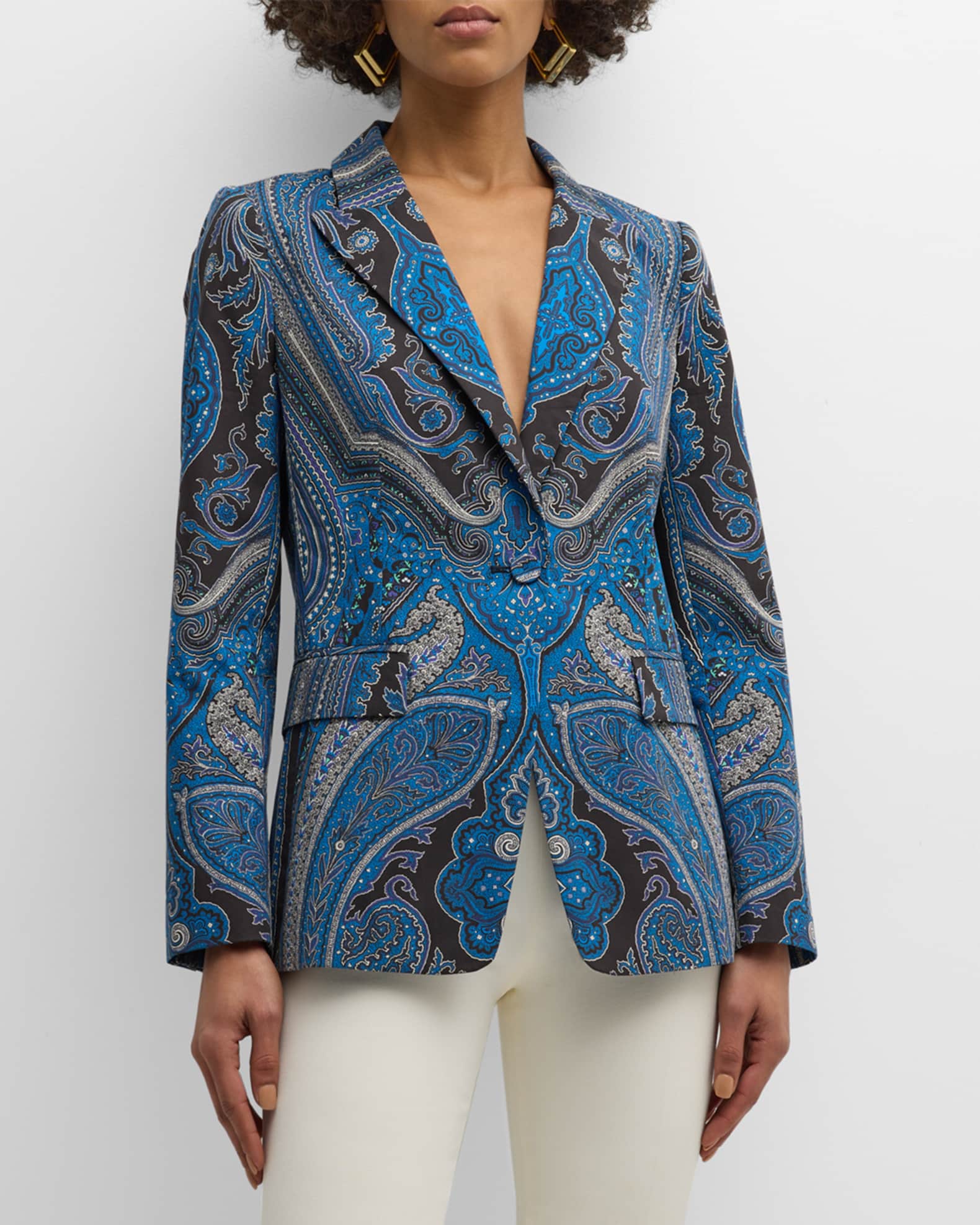 Kobi Halperin Kinsley Single-Button Paisley-Print Jacket | Neiman Marcus