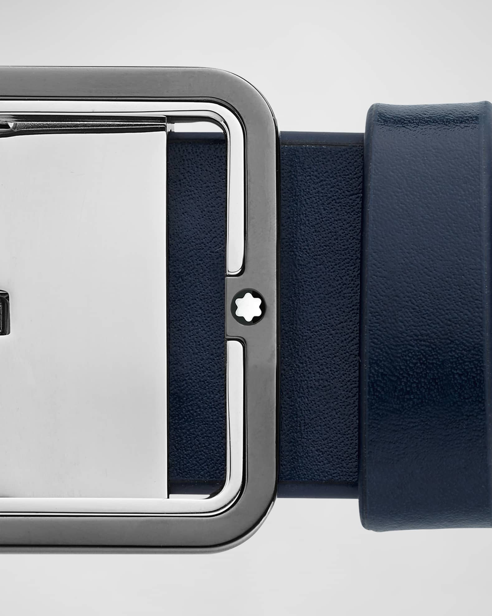 Montblanc Men's Rectangle-Buckle Reversible Leather Belt, 35mm | Neiman ...