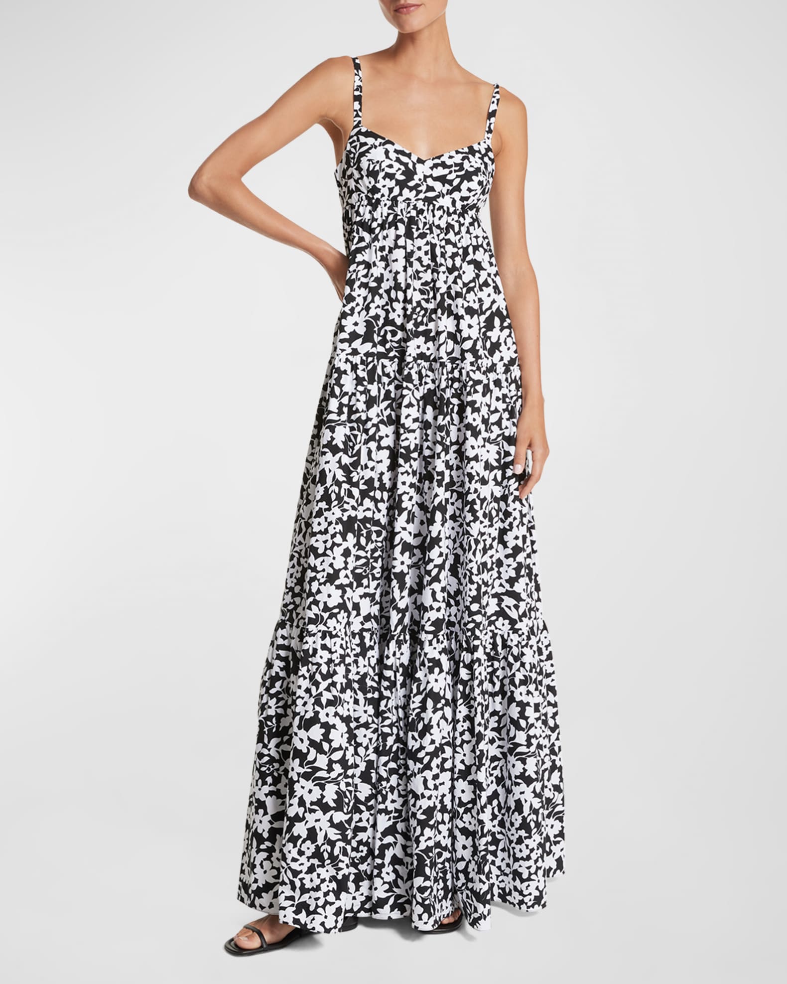 Michael Kors Collection Floral Print Poplin Maxi Sundress | Neiman Marcus