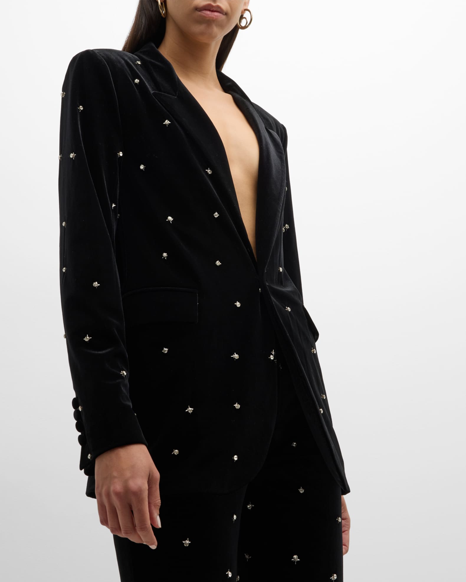 Bianca Velvet Embellished Suit | Neiman Marcus