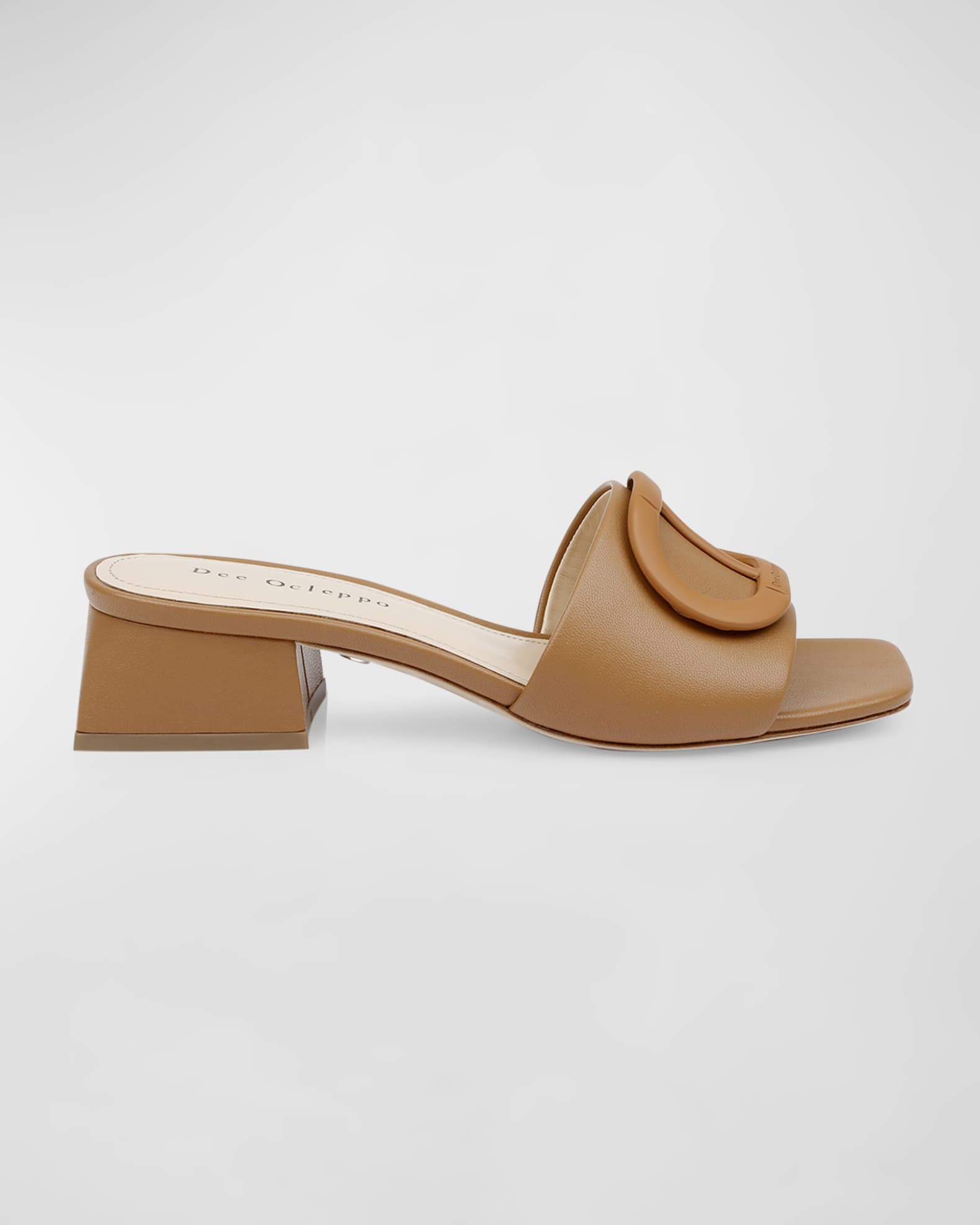 DEE OCLEPPO Dizzy Leather Buckle Mule Sandals | Neiman Marcus