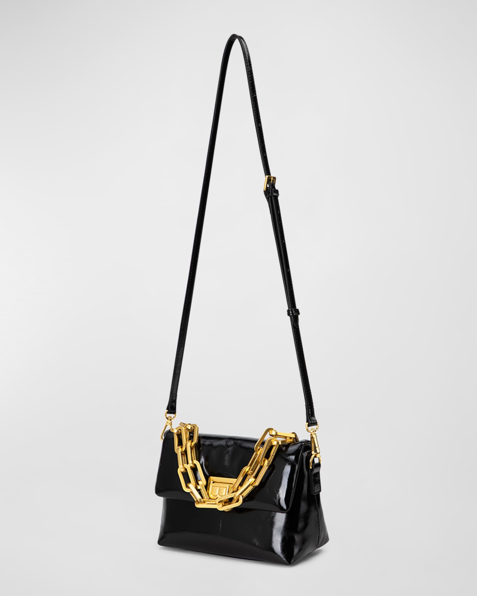 Brandon Blackwood Yuta Padded Patent Shoulder Bag | Neiman Marcus