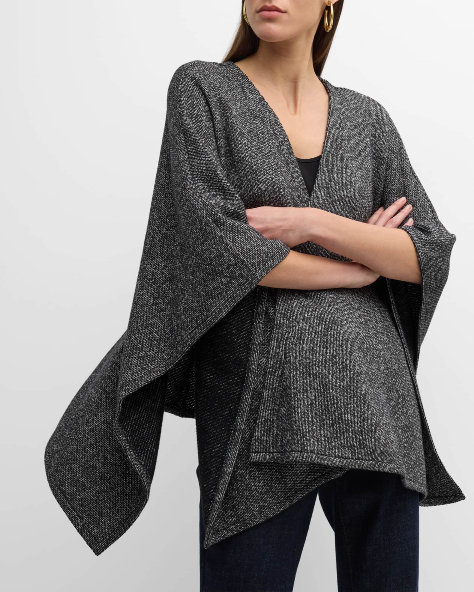 Eileen Fisher Open-Front Handkerchief Organic Cotton Shawl | Neiman Marcus