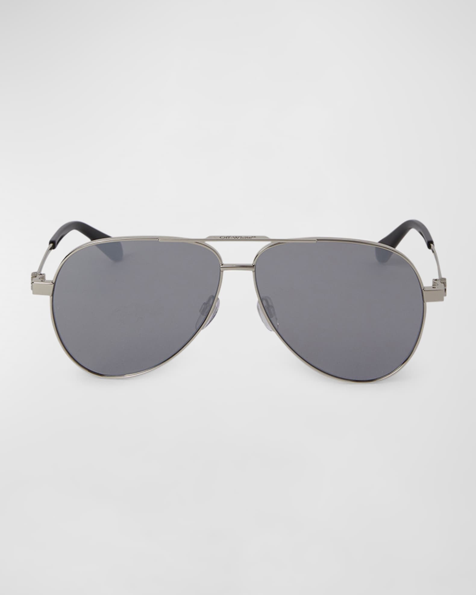 Off-White Men's Ruston Double-Bridge Metal Aviator Sunglasses | Neiman Marcus