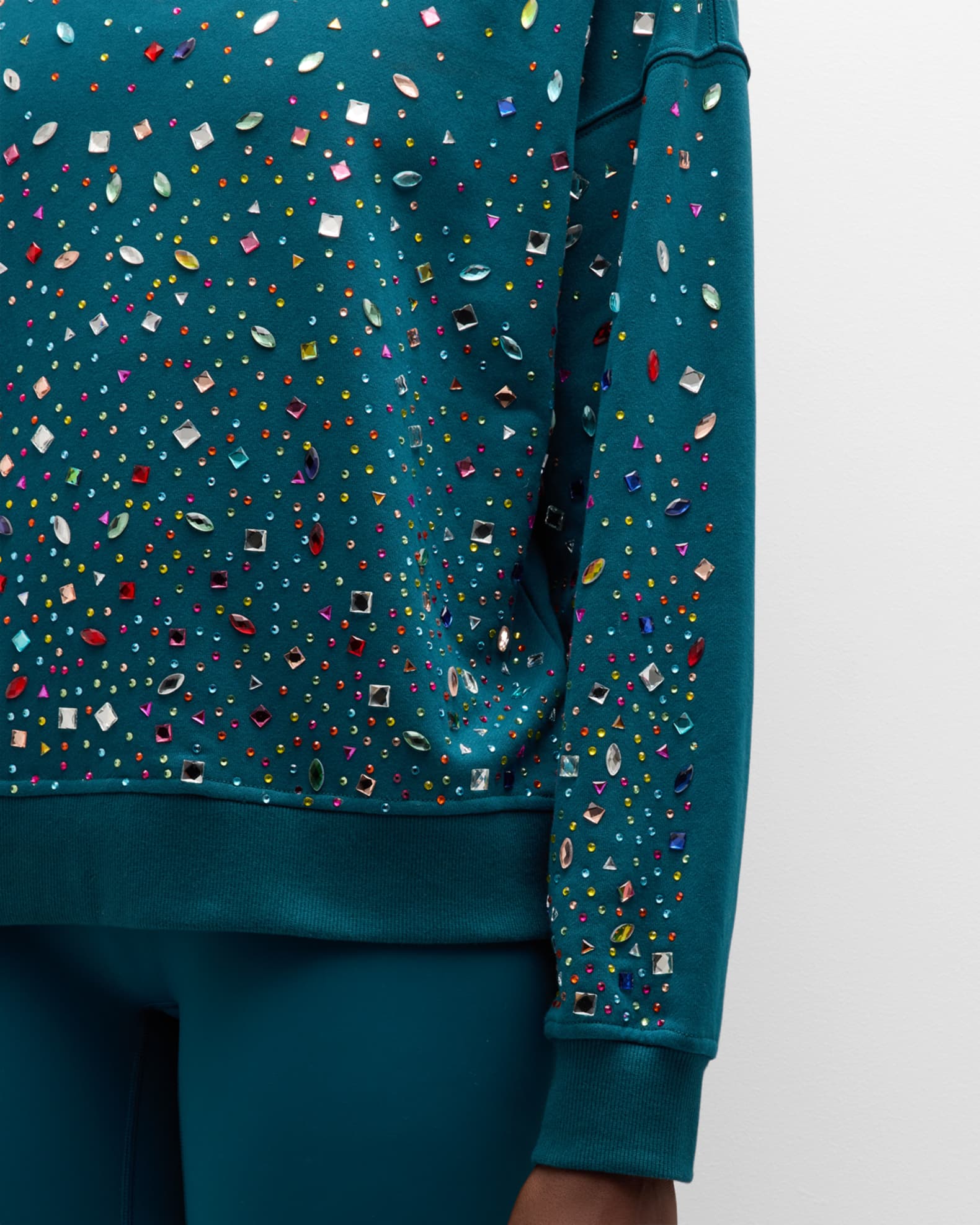 Terez Large Gemstone Classic Cotton Crewneck Sweatshirt | Neiman Marcus