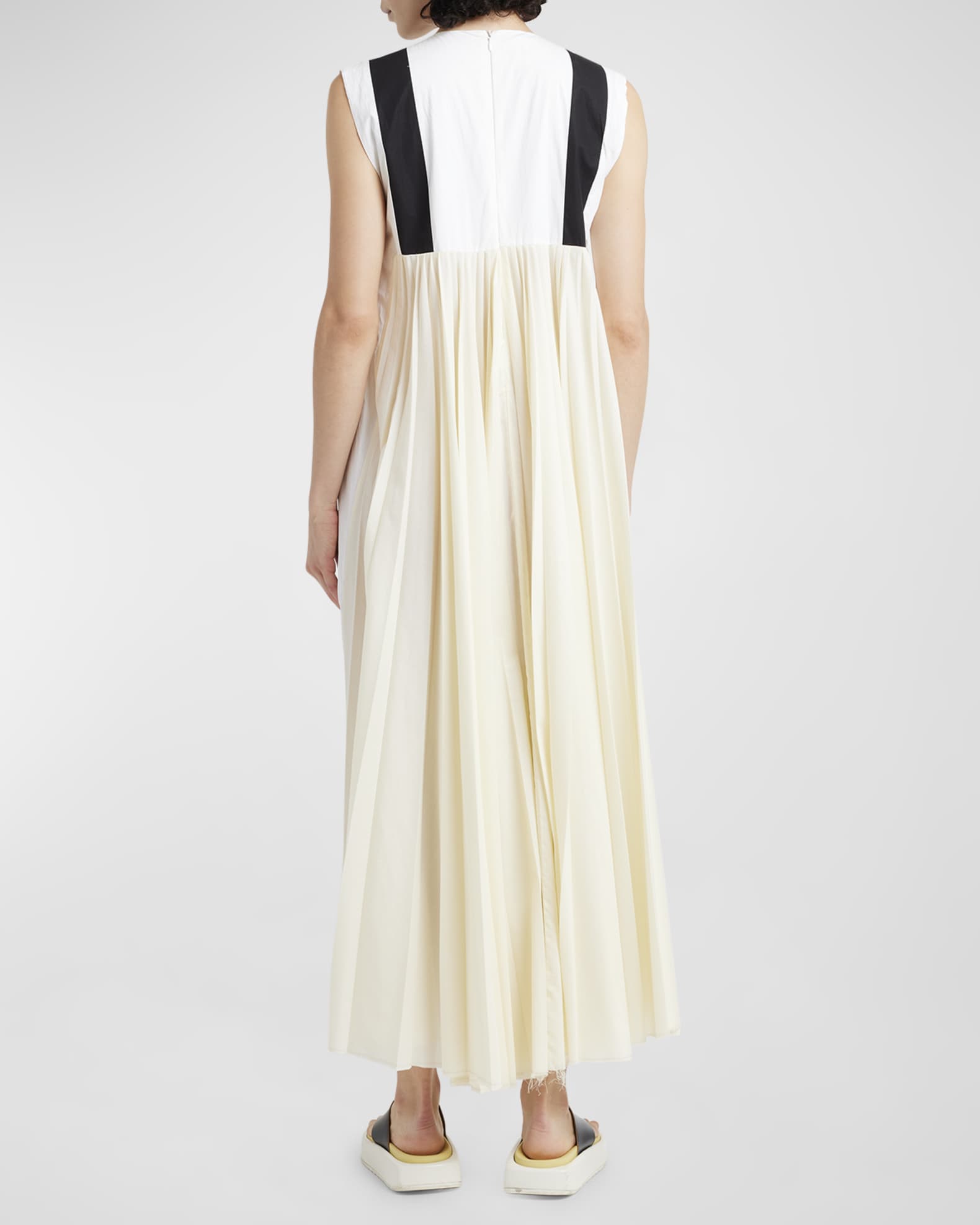 Plan C Colorblock Pleated Maxi Dress | Neiman Marcus