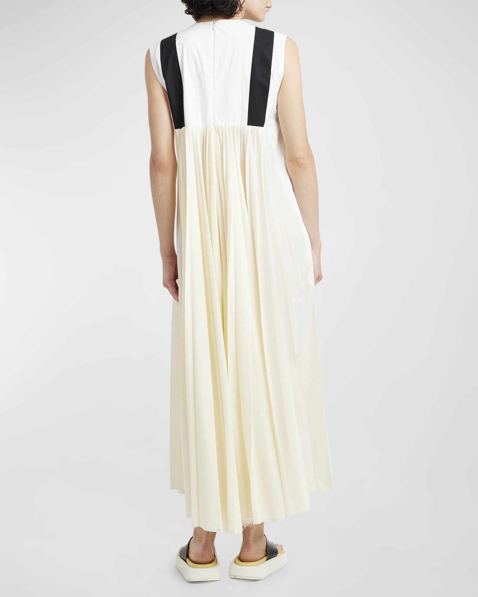 Plan C Colorblock Pleated Maxi Dress | Neiman Marcus