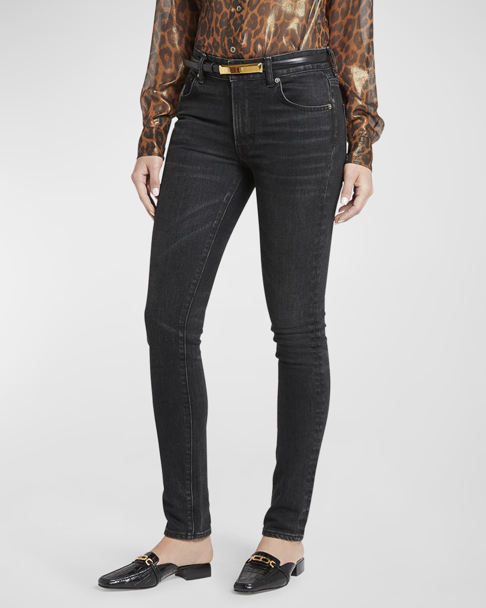 TOM FORD Mid-Rise Skinny-Leg Stretch Denim Pants | Neiman Marcus