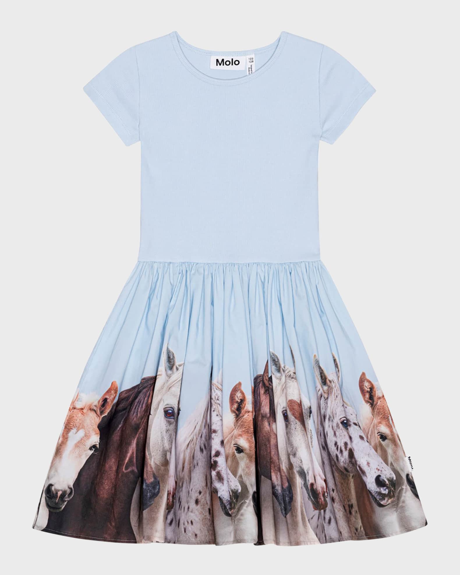 Girl's Cissa Horse-Print Dress | Neiman Marcus