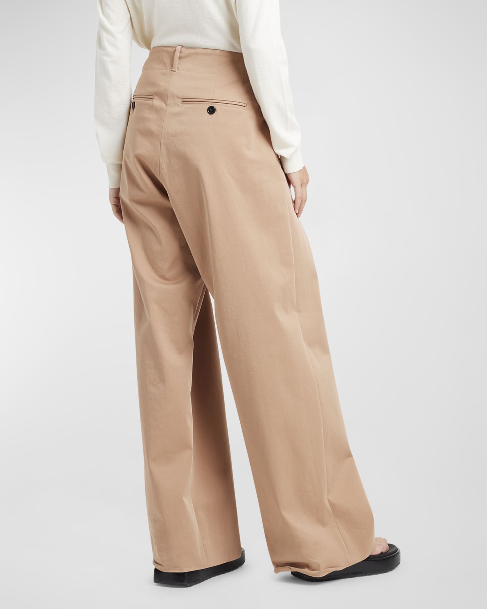Plan C Mid-Rise Double-Pleated Straight-Leg Trousers | Neiman Marcus