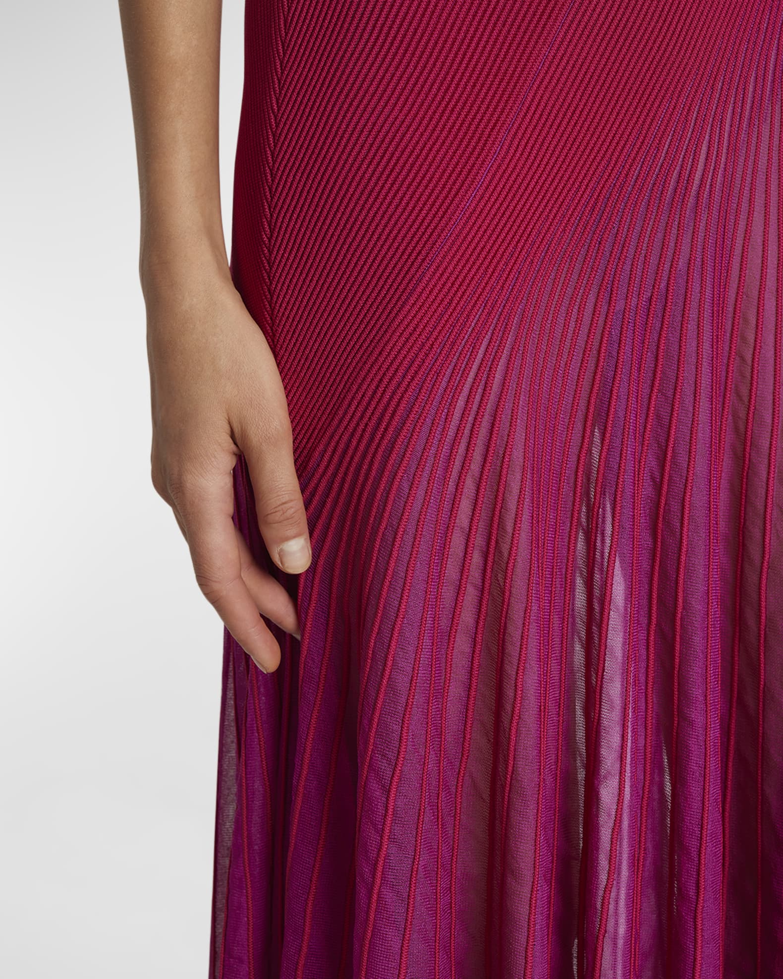 ALAIA Twisted Sheer Midi Dress | Neiman Marcus