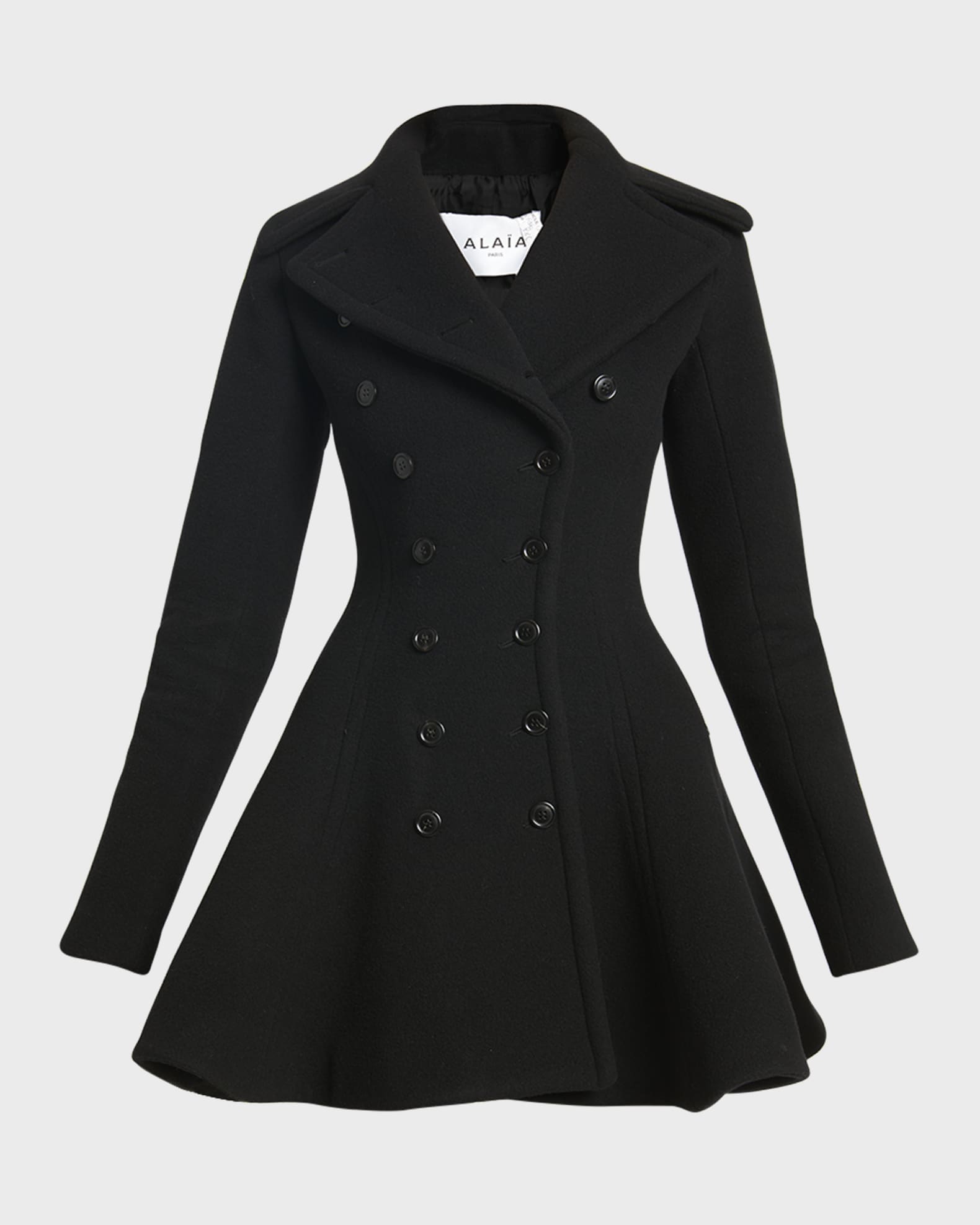 ALAIA Flared Wool Princess Coat | Neiman Marcus