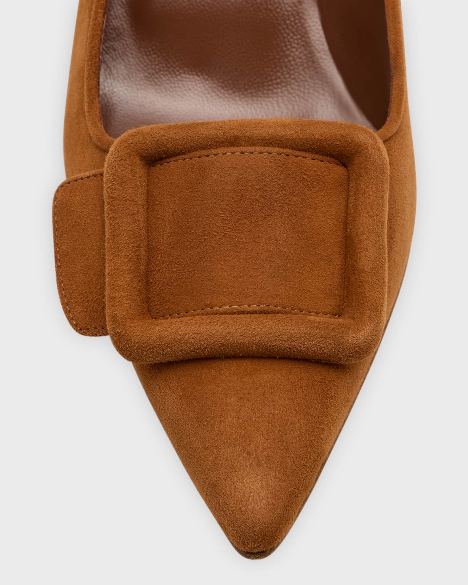 Manolo Blahnik Maysale Suede Buckle Pumps | Neiman Marcus
