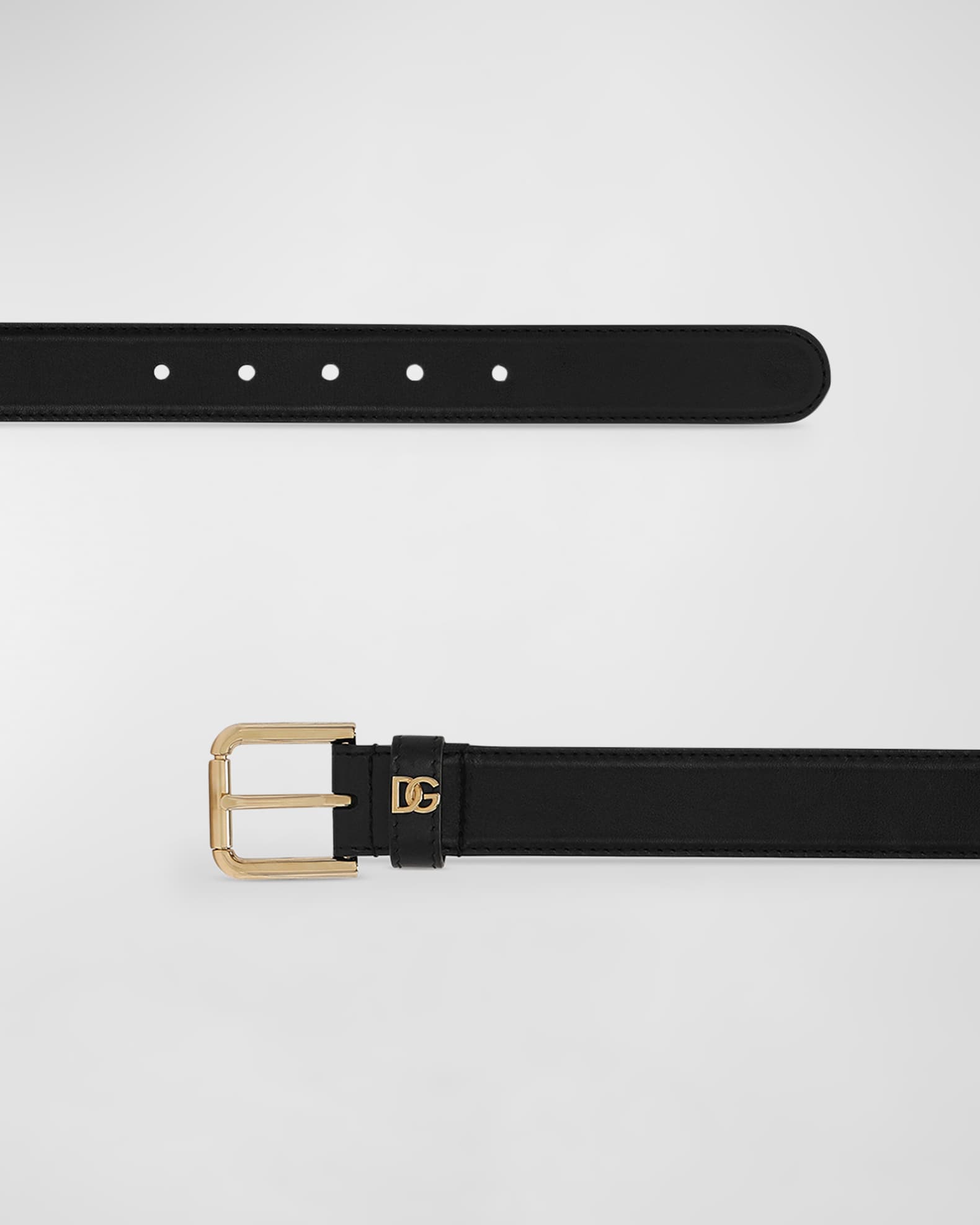 Dolce&Gabbana Interlocking DG Smooth Leather Belt | Neiman Marcus