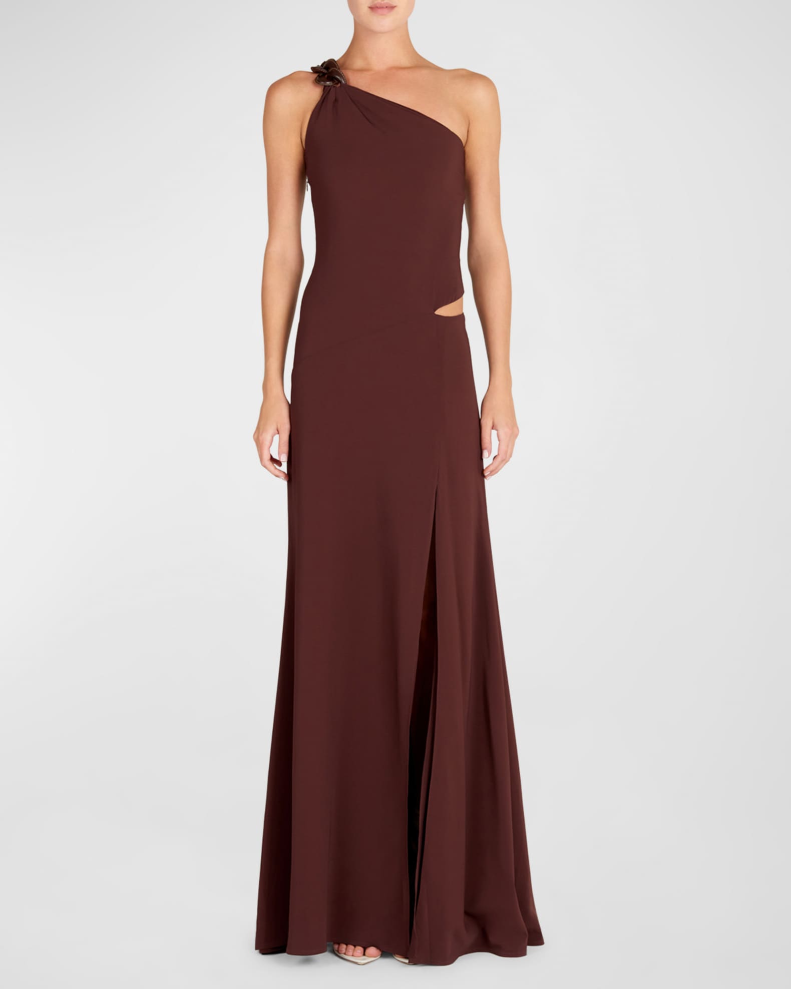 Silvia Tcherassi Nix One-Shoulder Cutout Gown | Neiman Marcus