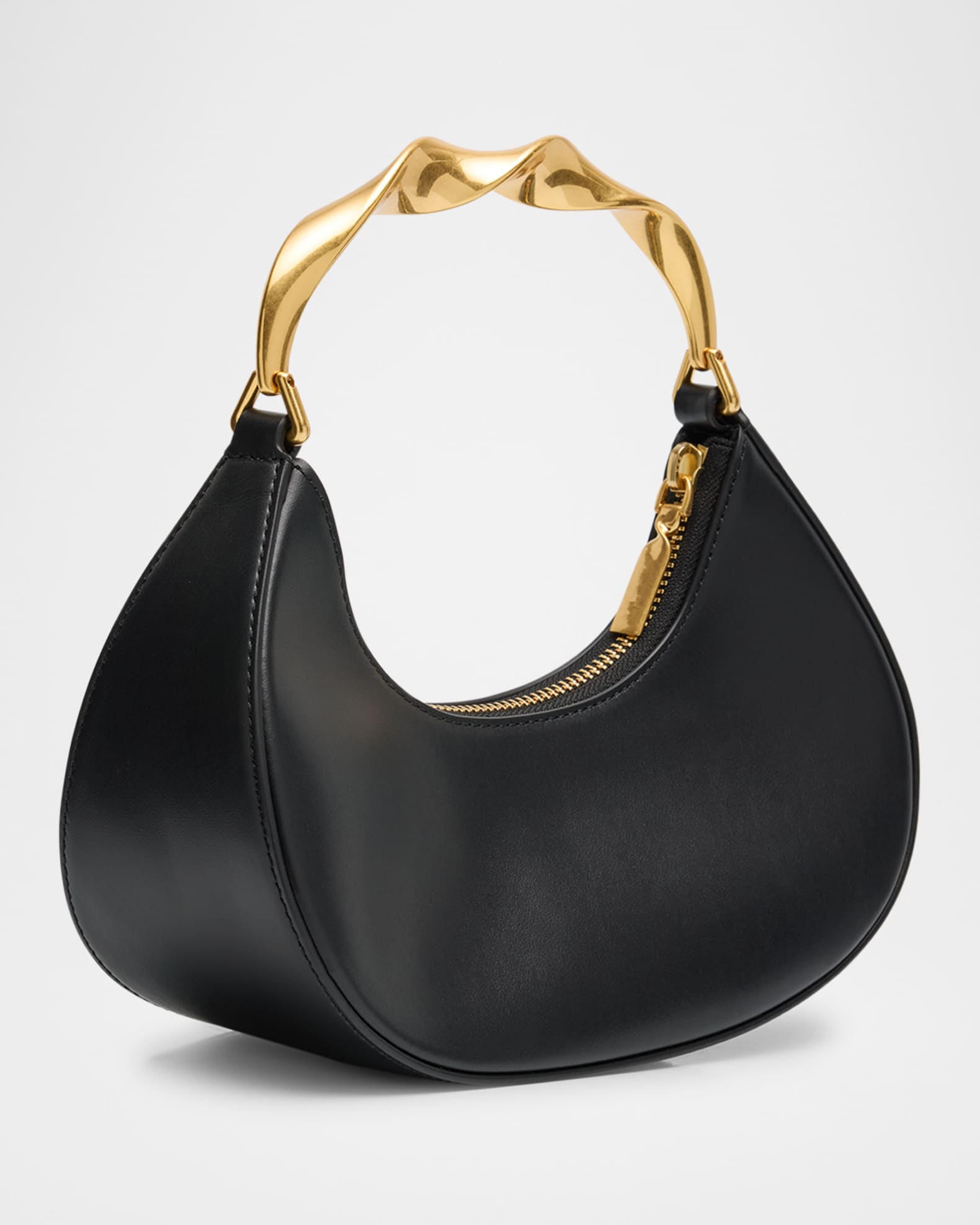 SIMKHAI Nixi Twist Leather Top-Handle Bag | Neiman Marcus