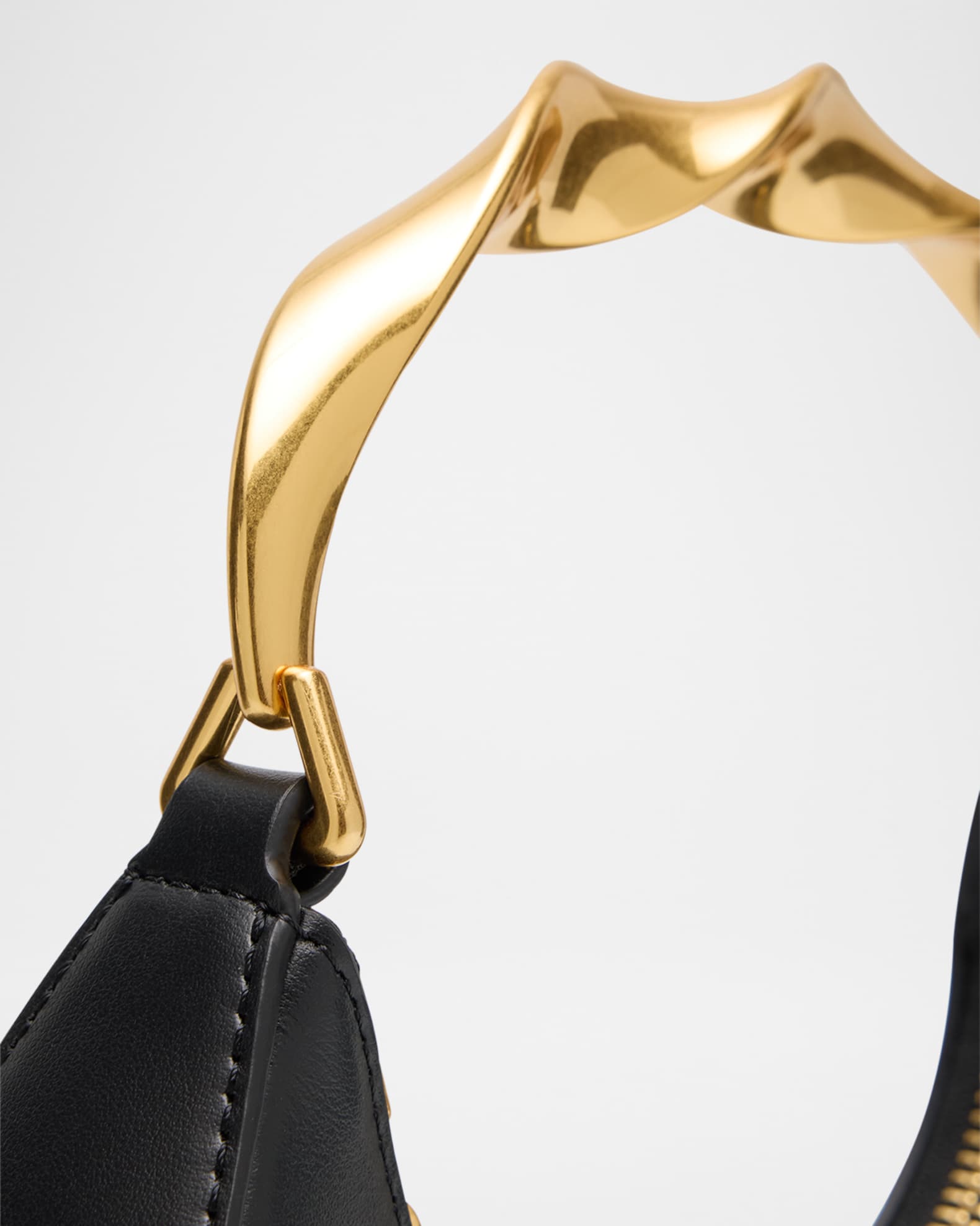 SIMKHAI Nixi Twist Leather Top-Handle Bag | Neiman Marcus