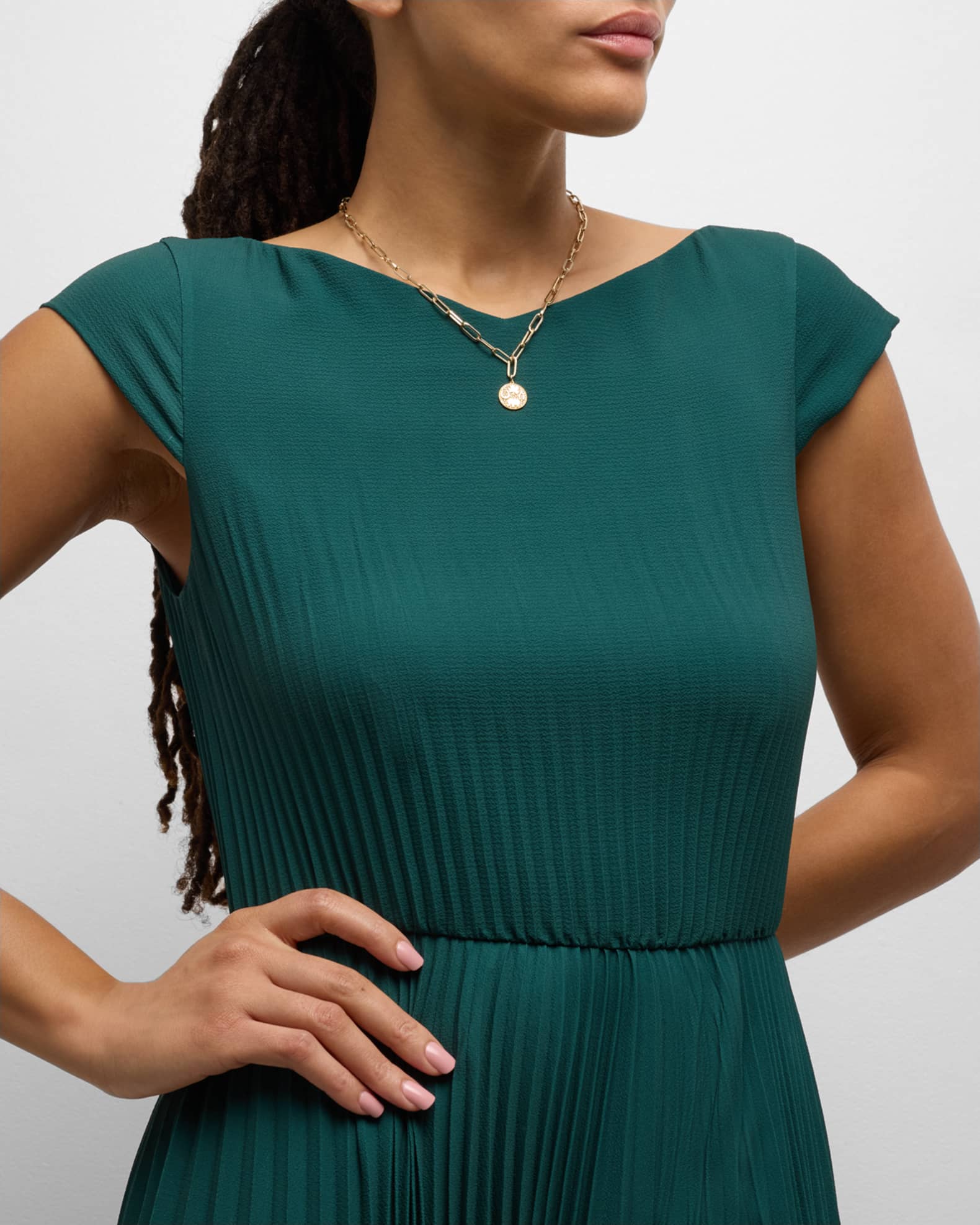 Sydney Evan 14K Luck Tableau Pave Medallion Necklace with Elongated ...