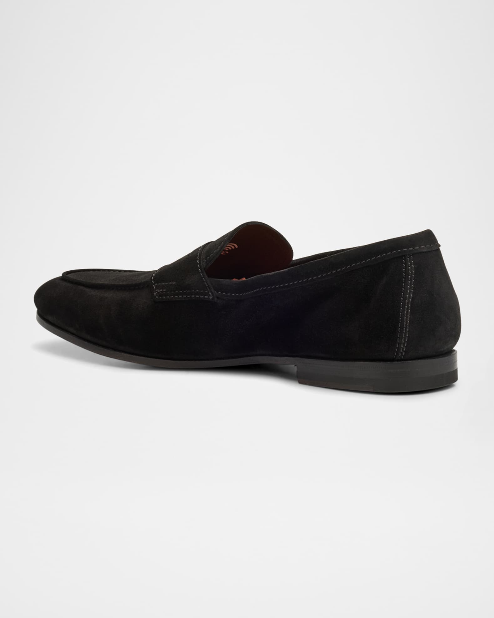 Santoni Men's Carlos Suede Penny Loafers | Neiman Marcus