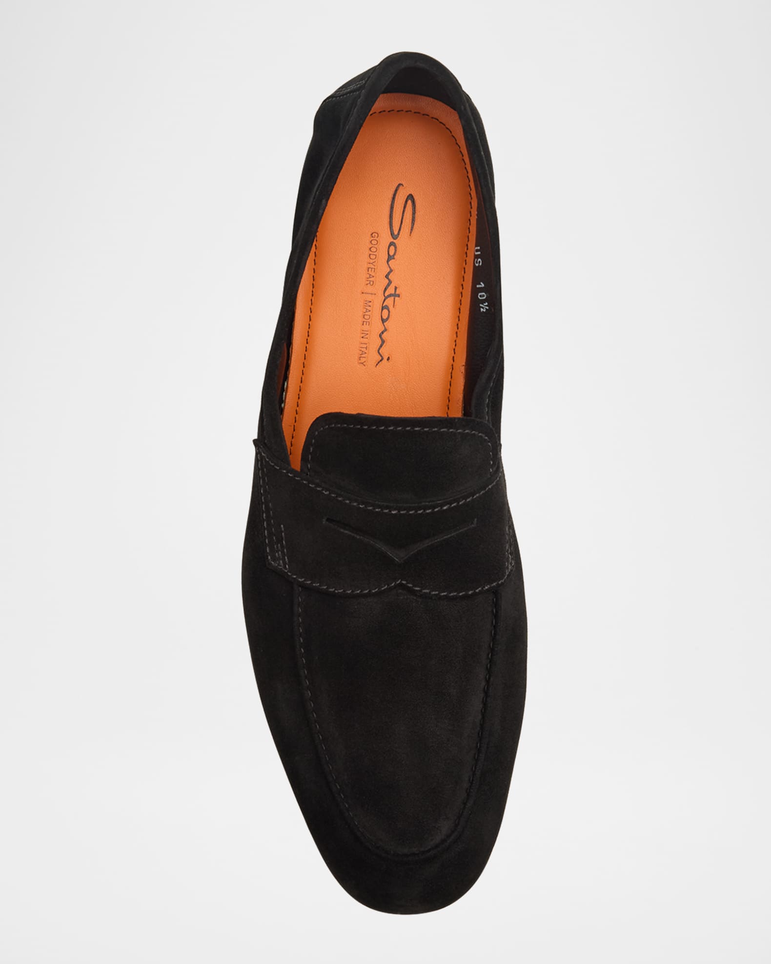 Santoni Men's Carlos Suede Penny Loafers | Neiman Marcus